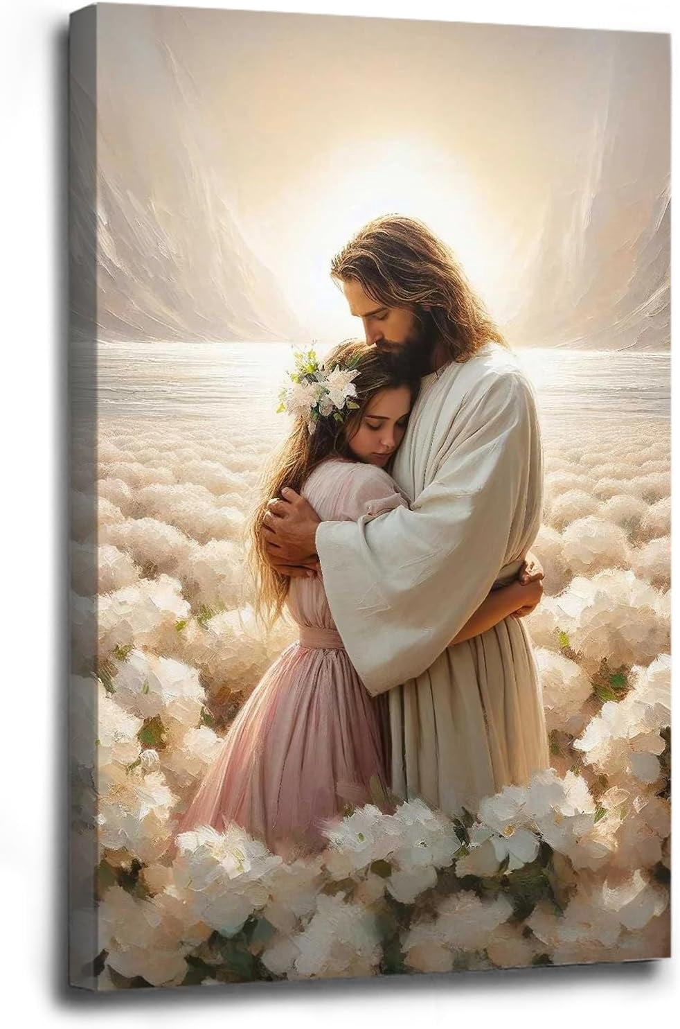 AEFER Embrace faith Christian art Jesus hug Girl digital Jesus painting ...