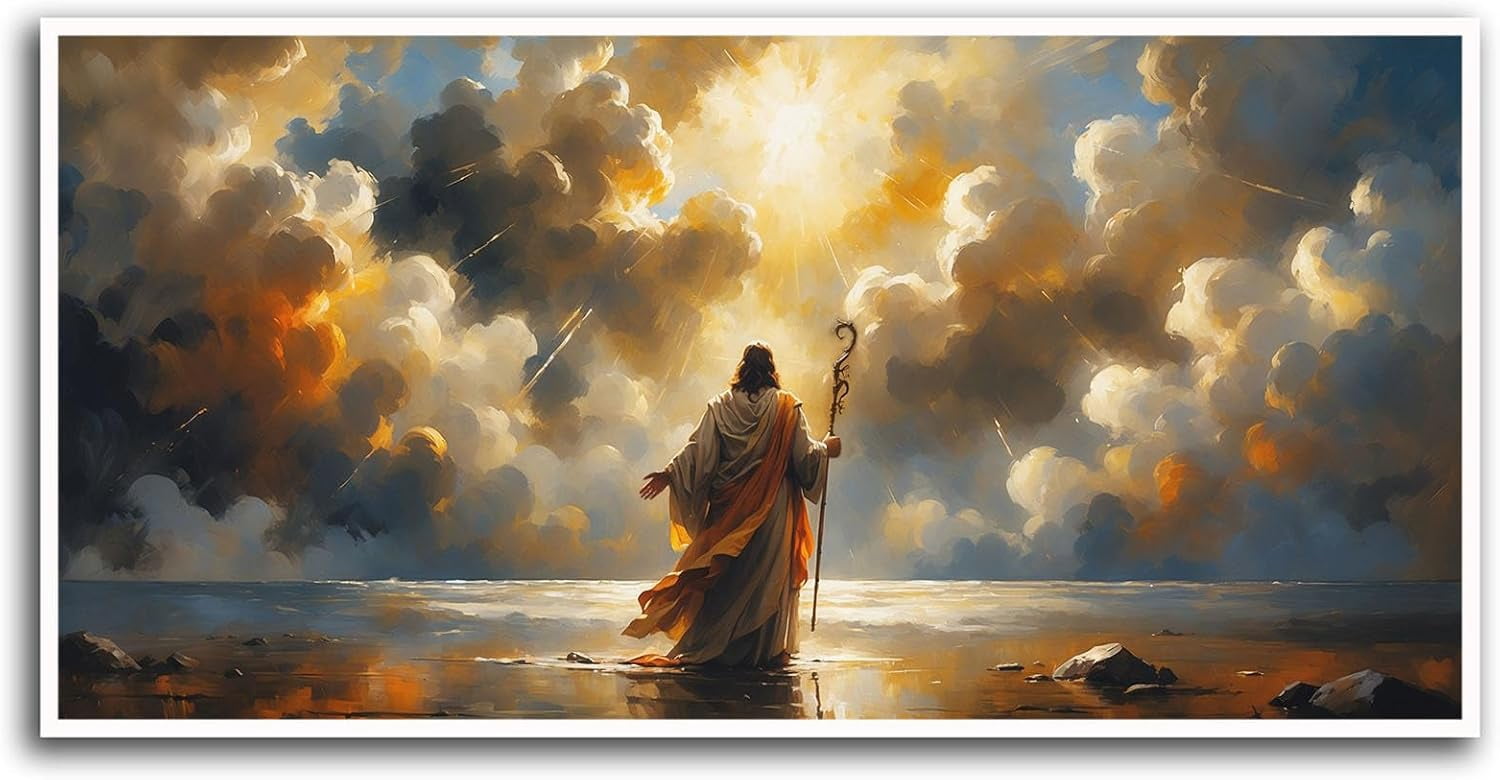 AEFER Extraordinary Canvas Art: Lonely Figure of Jesus Against a ...