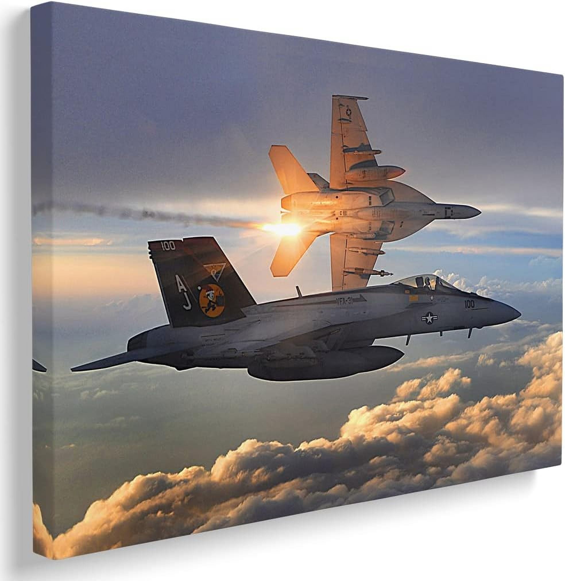 AEFER F-18 Airplane Decor Aviation Canvas Wall Art Prints Hornet Strike ...