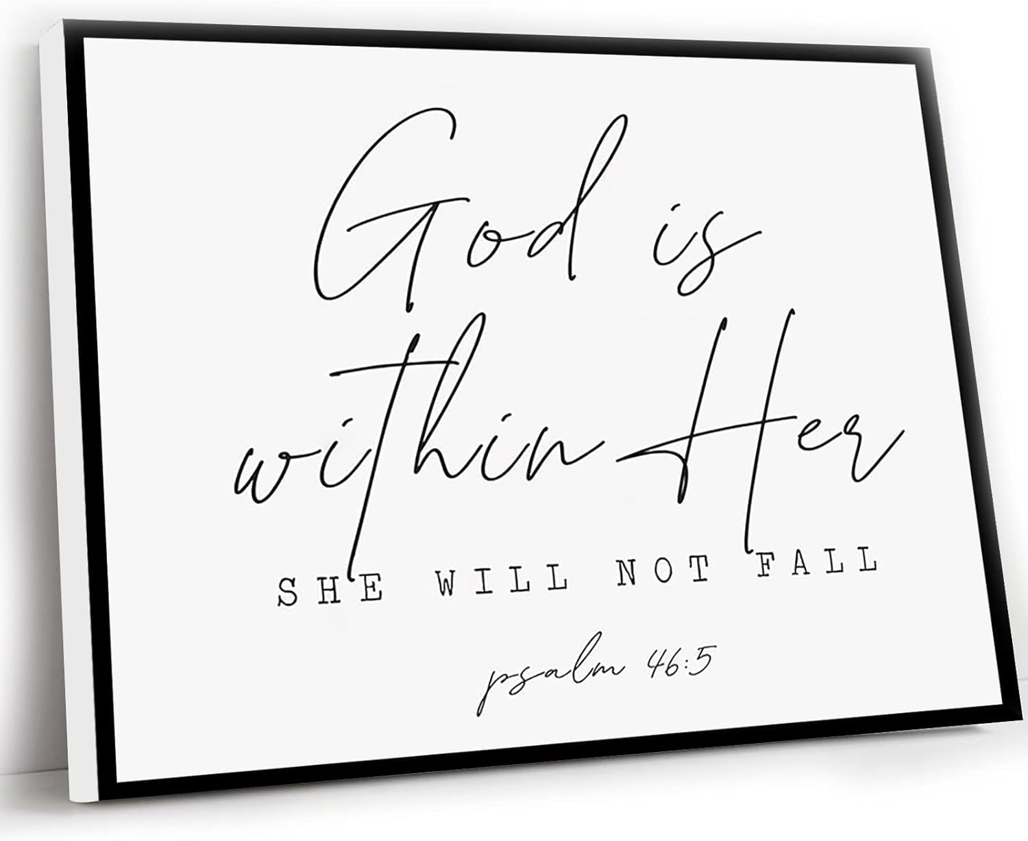 AEFER FARMHOUSE DECOR LIVING ROOM,God Is With Her She Will Not Fall Psalm 46 5 Bible Verse Print ...
