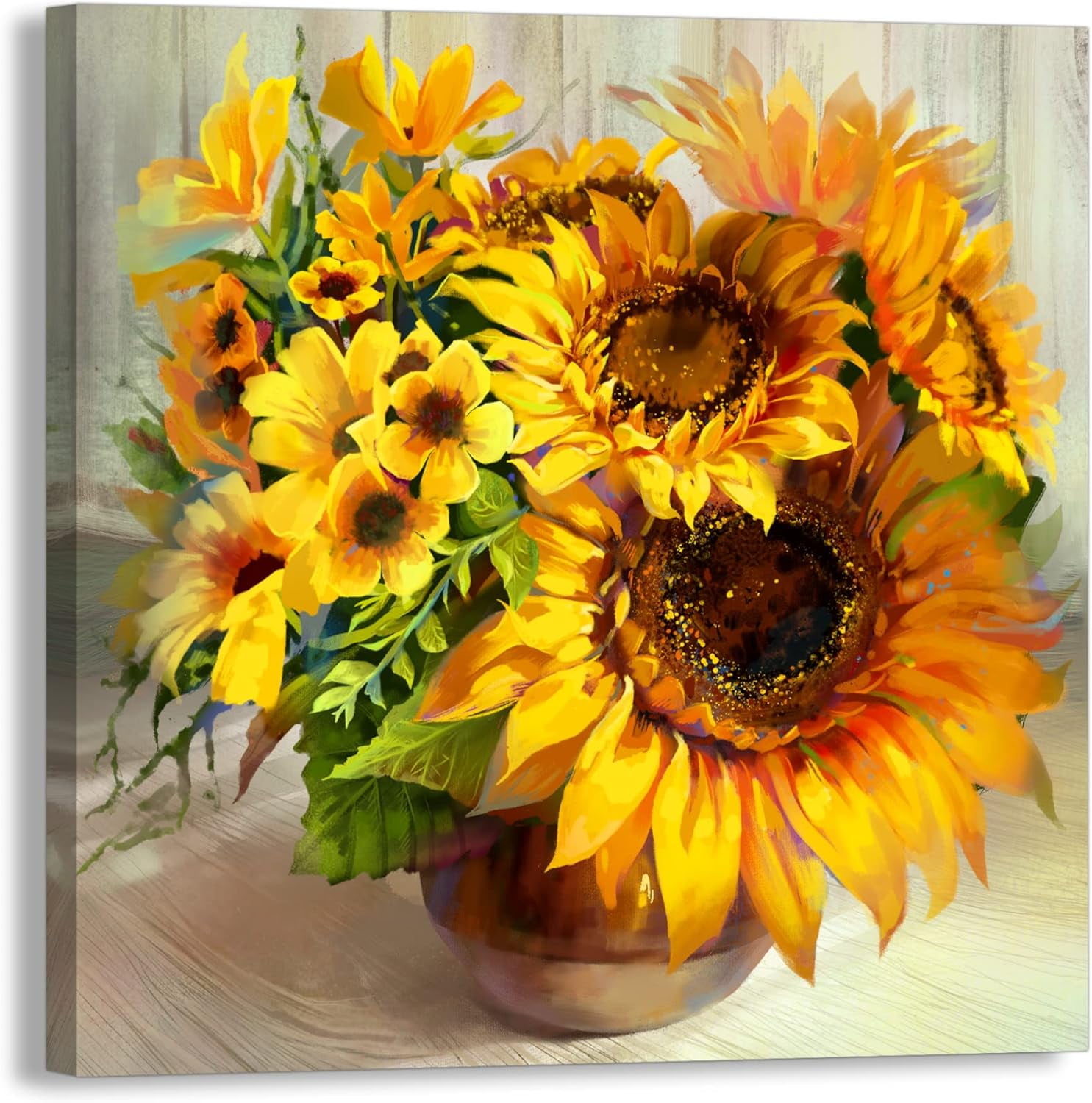 AEFER Fall Sunshine Sunflower Bathroom Decor Wall Art Farmhouse Kitchen ...