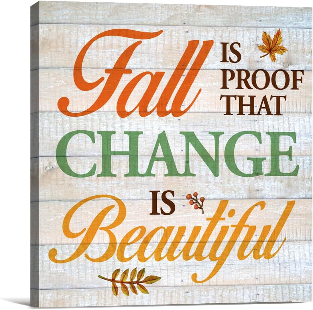 AEFER Fall Wall Art Decor Autumn Canvas Poster Painting Fall Is Proof ...