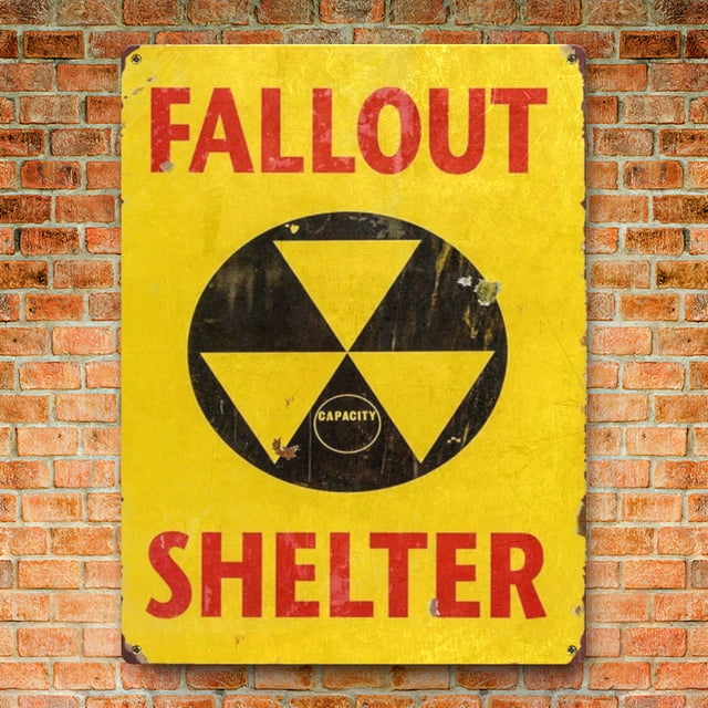 AEFER Fallout Shelter Vintage Look Reproduction Metal Tin Sign, Garage ...