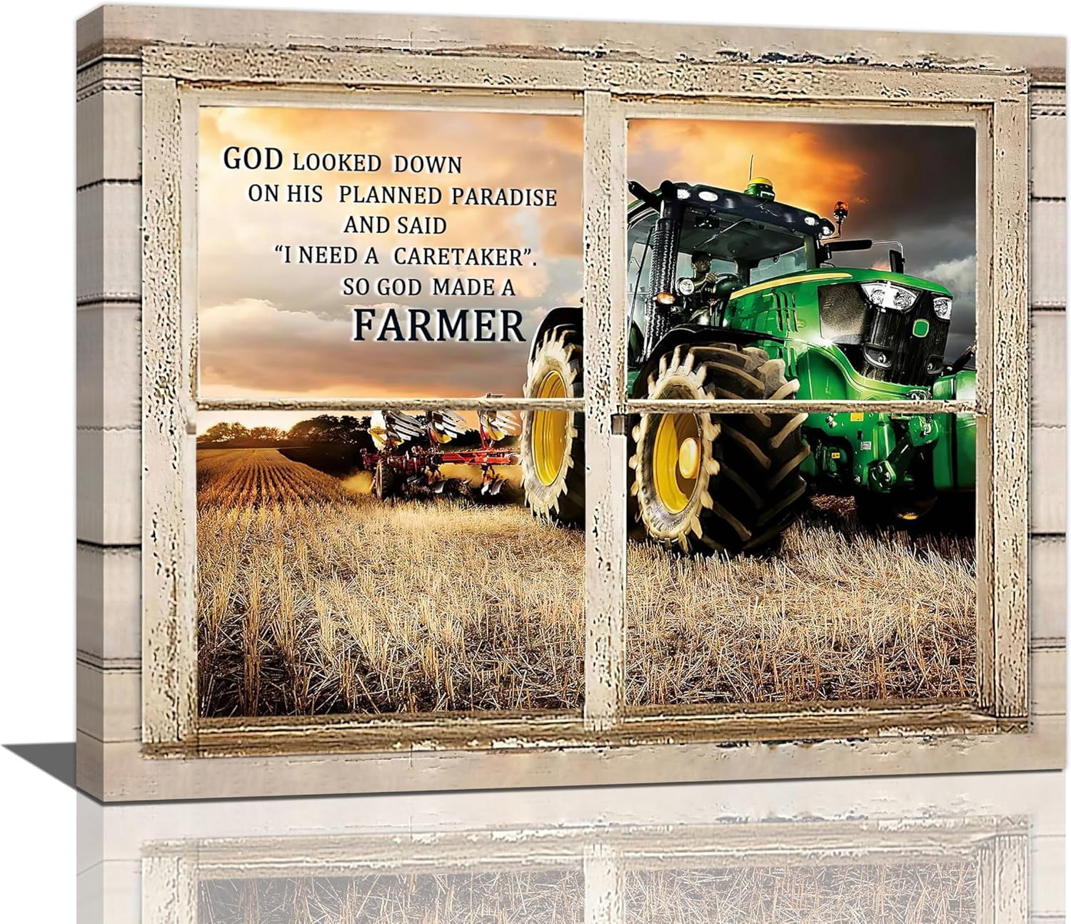 AEFER Farmhosue Wall Art Farm Tractor Pictures Wall Decor Country So ...