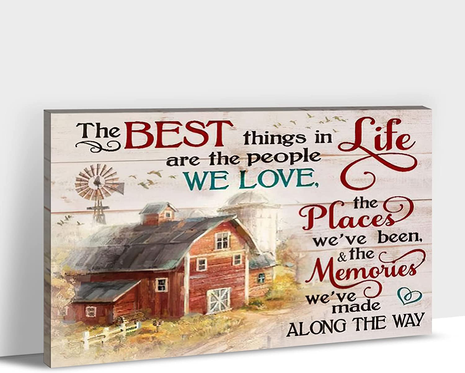 AEFER Farmhouse Barn Canvas Wall Art - Barn Motival Quotes Canvas ...