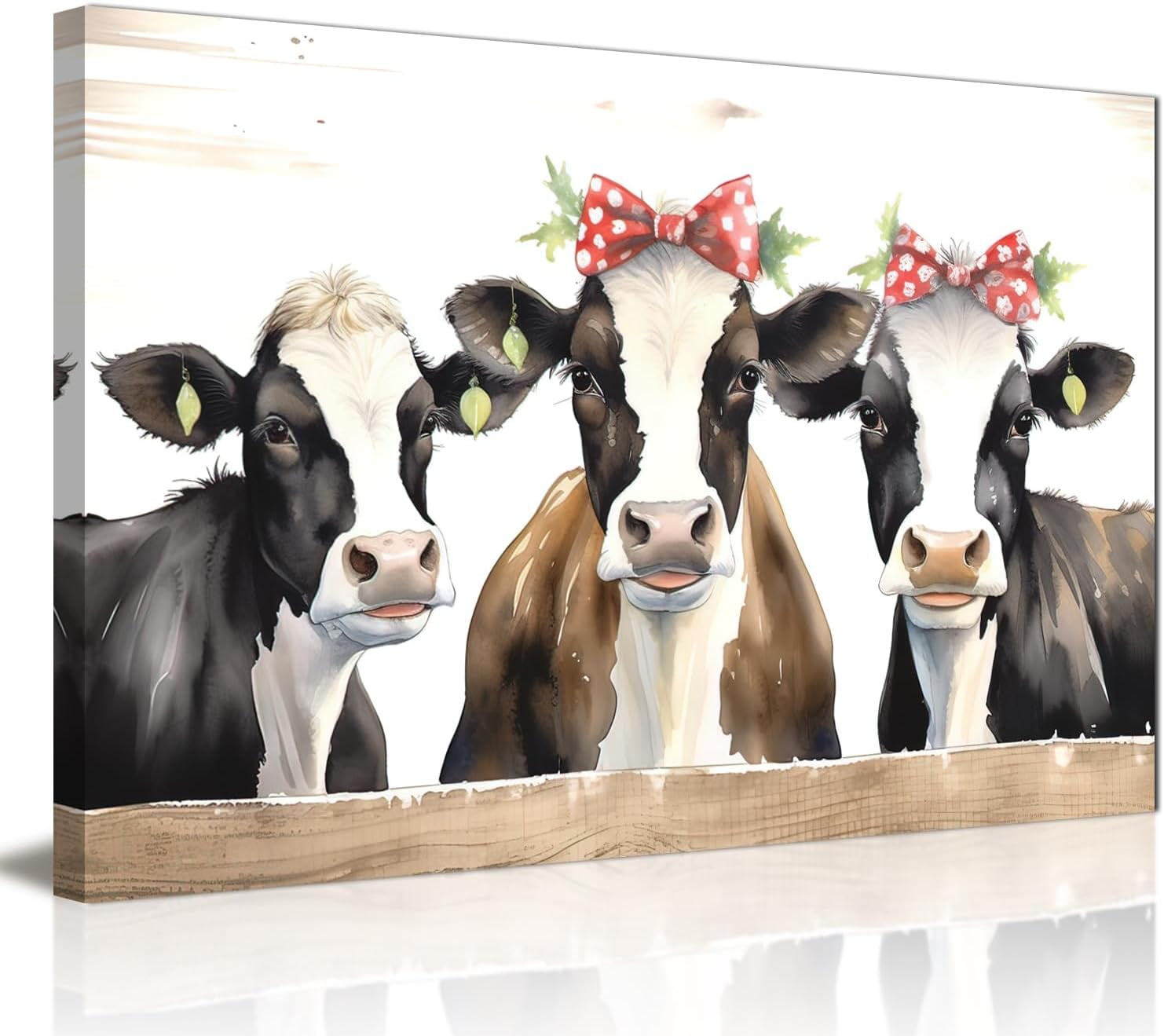 AEFER Farmhouse Decor Wall Art Country Animal Rustic Cow Canvas Print ...