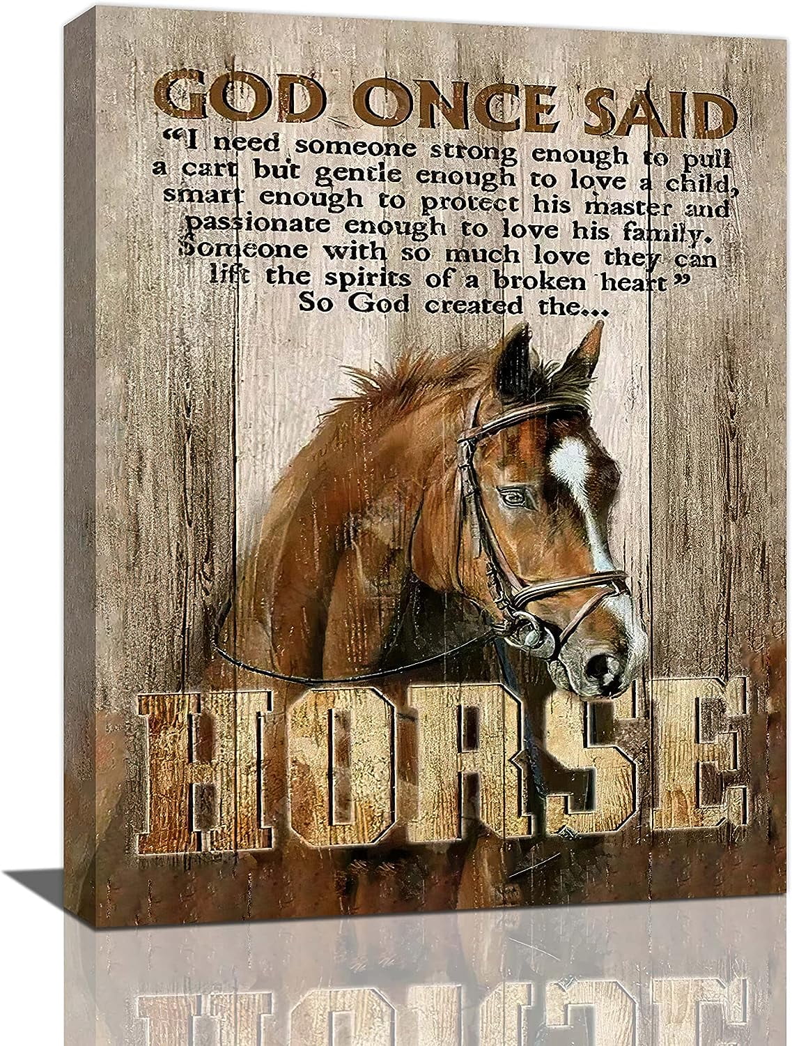 AEFER Farmhouse Horse Wall Art Country Motivational Christian Horse ...
