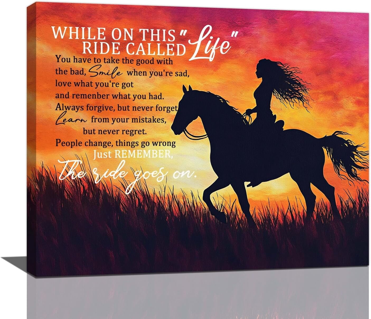 AEFER Farmhouse Horse Wall Art Rustic Western Cowgirl Pictures Decor ...