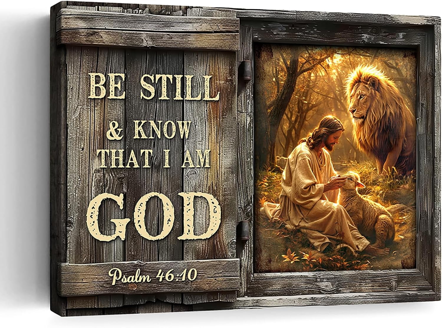 AEFER Farmhouse Inspirational Bible Verse Wall Art Be Still and Know ...