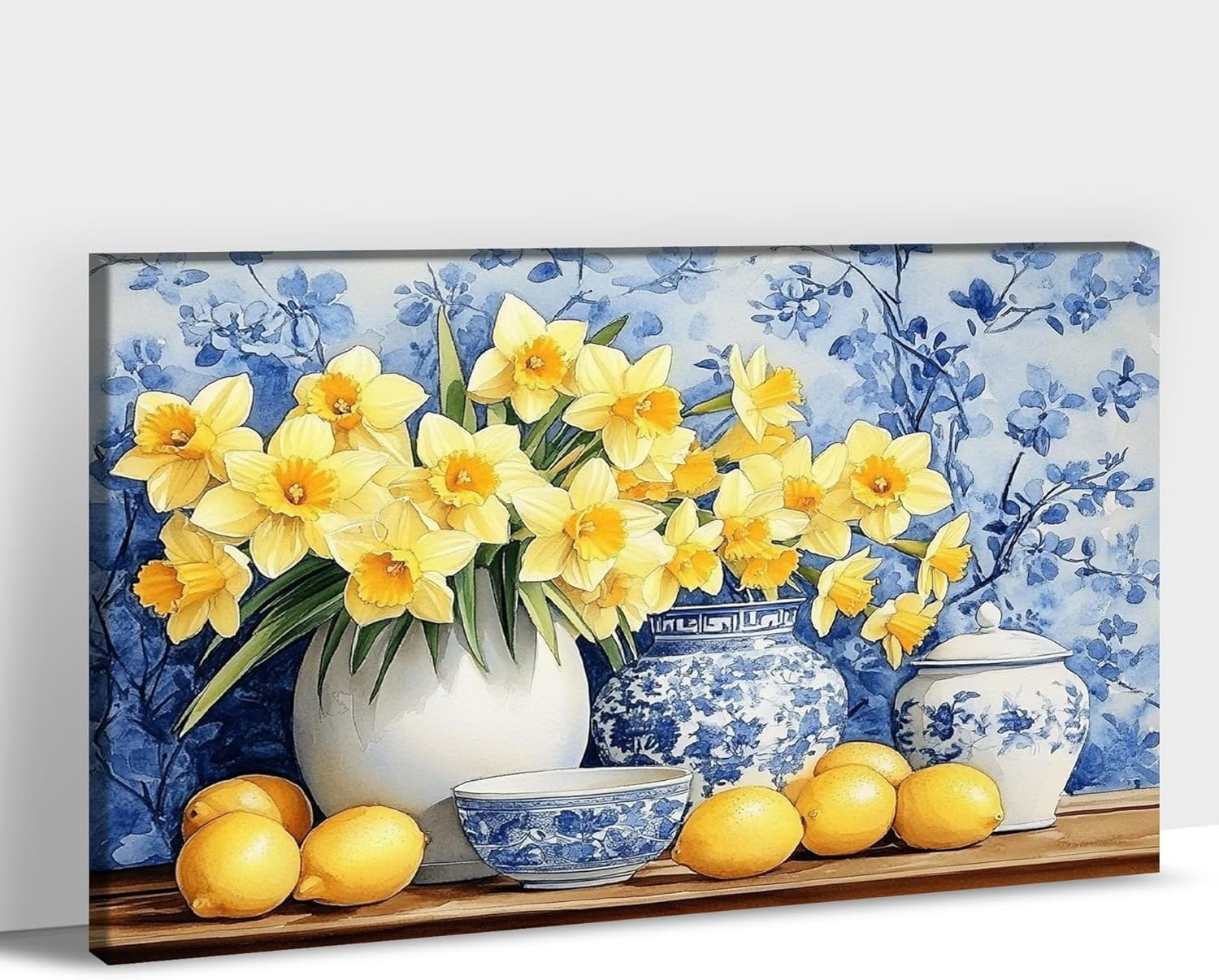 AEFER Farmhouse Kitchen Decor, Rustic Flower Kitchen Wall Art, Yellow ...