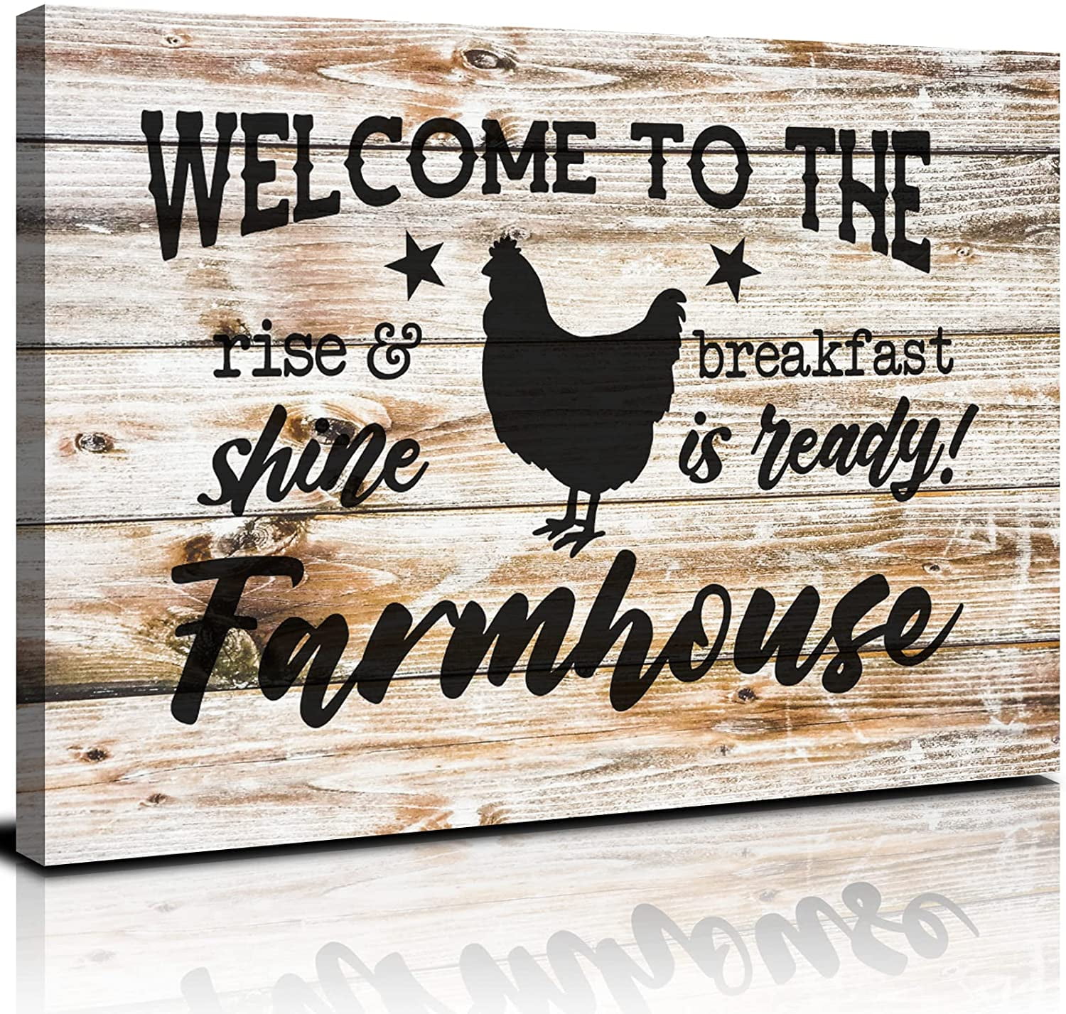 AEFER Farmhouse Sign Canvas Wall Art Family Welcome Saying Quotes Decor ...