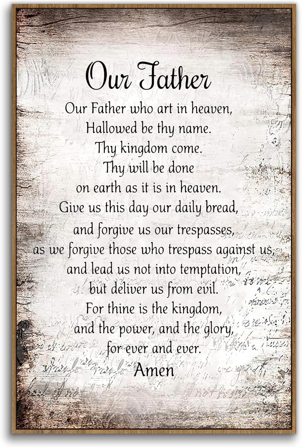 AEFER Our Father Prayer Wall Art, Christian The Lords Prayer Wall Art ...