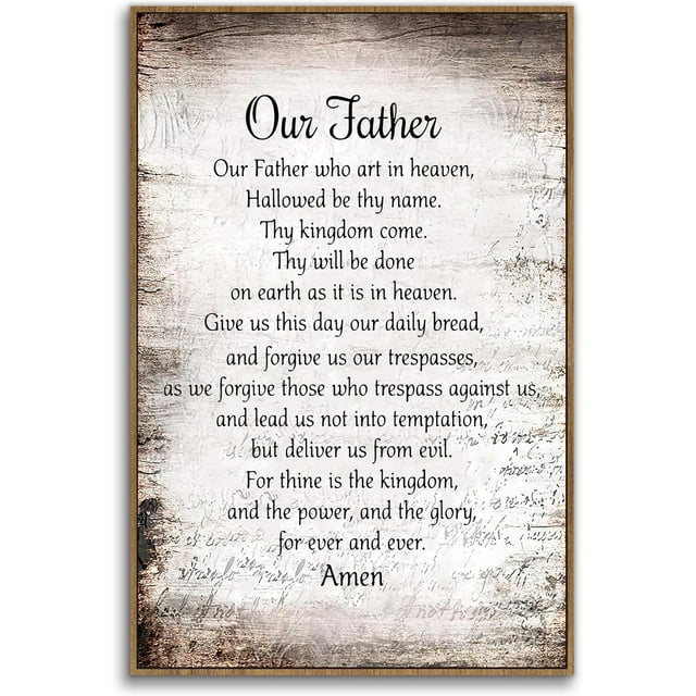 AEFER Our Father Prayer Wall Art, Christian The Lords Prayer Wall Art ...