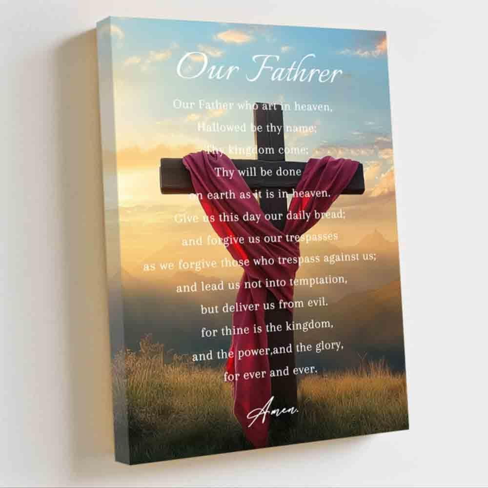 AEFER Our Father Prayer Wall Art The lord prayer Christian Cross ...