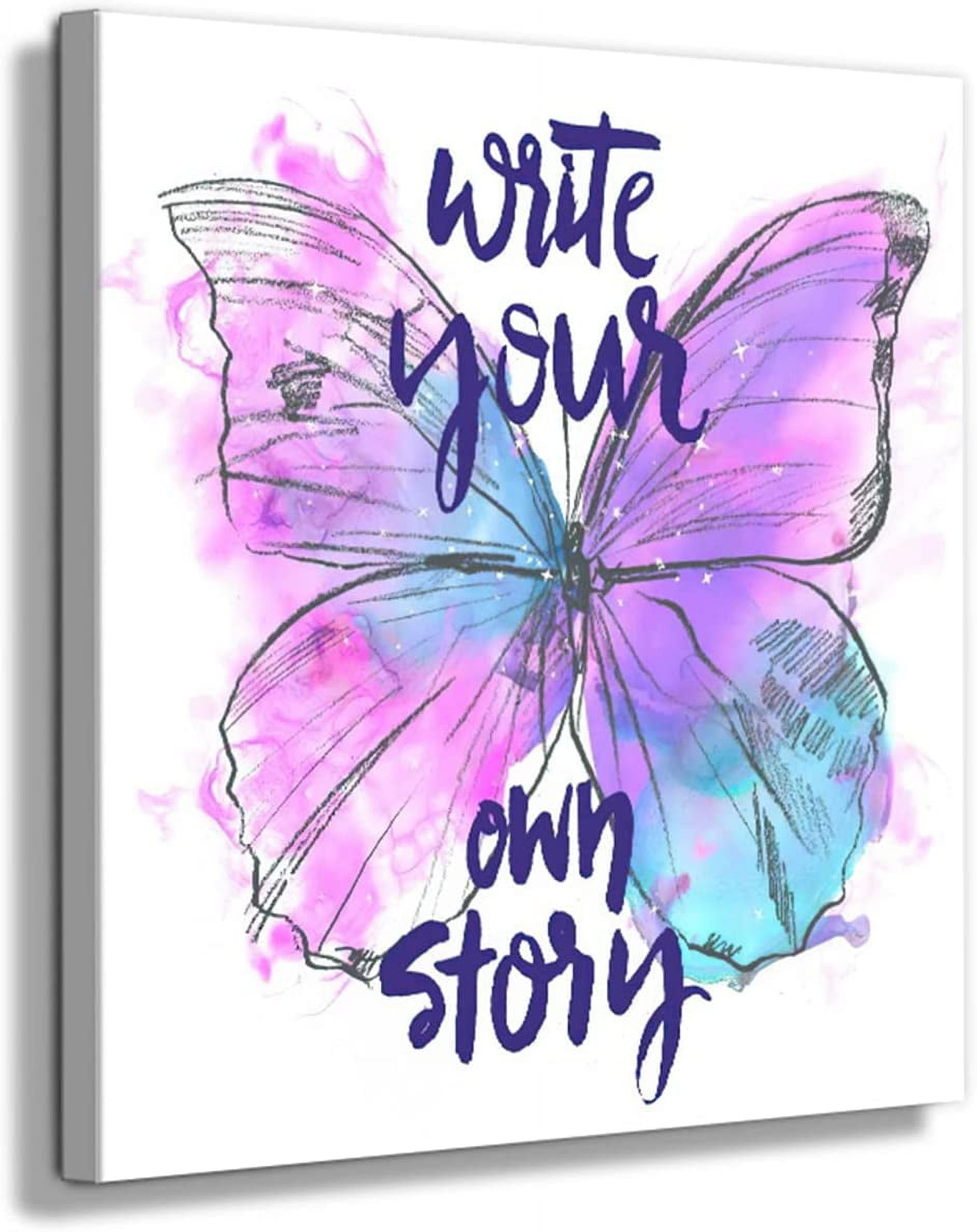 AVOI Female Bedroom Canvas Wall Art Decor Butterfly Picture Print on ...