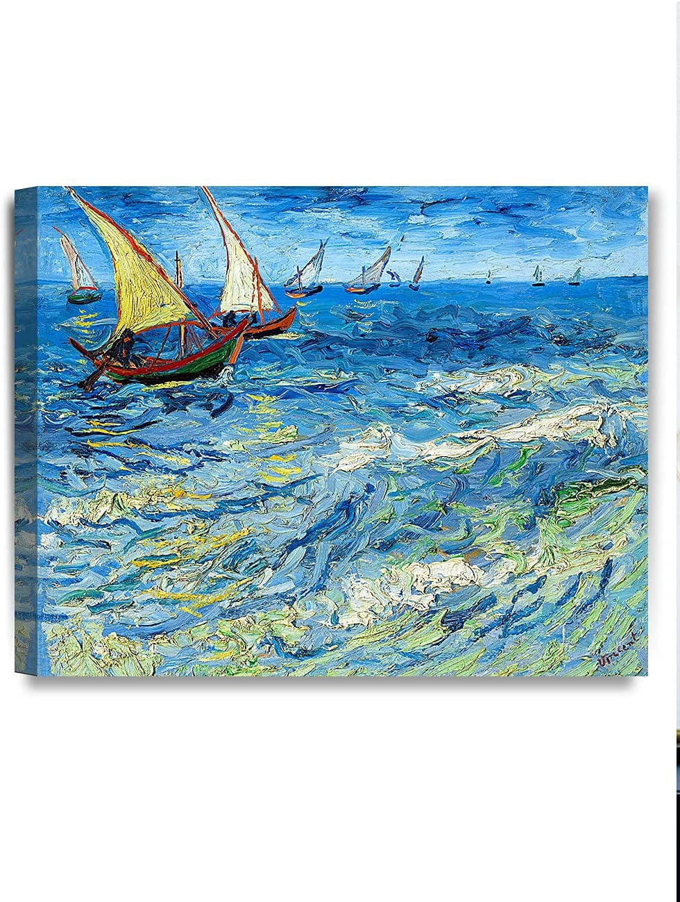 AEFER Fishing Boats At Sea, Vincent Van Gogh Art Reproduction. Giclee ...