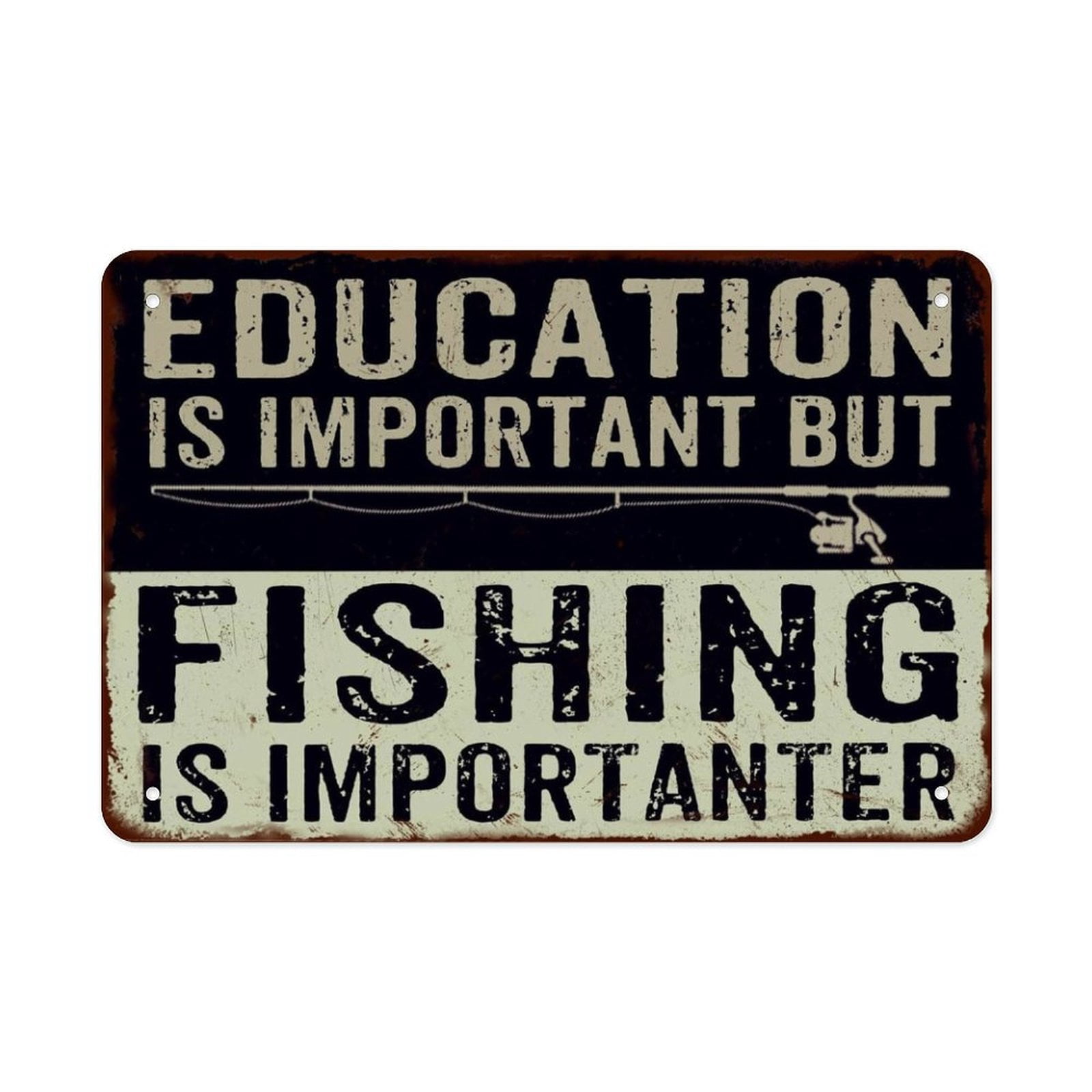 AEFER Fishing Metal Tin Sign,, Funny Lake House Decor, Wall Mount ...