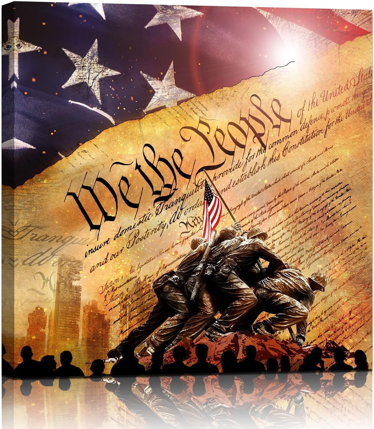 AEFER Flag Wall Decor, American Flag Wall Art, Military Wall Art ...