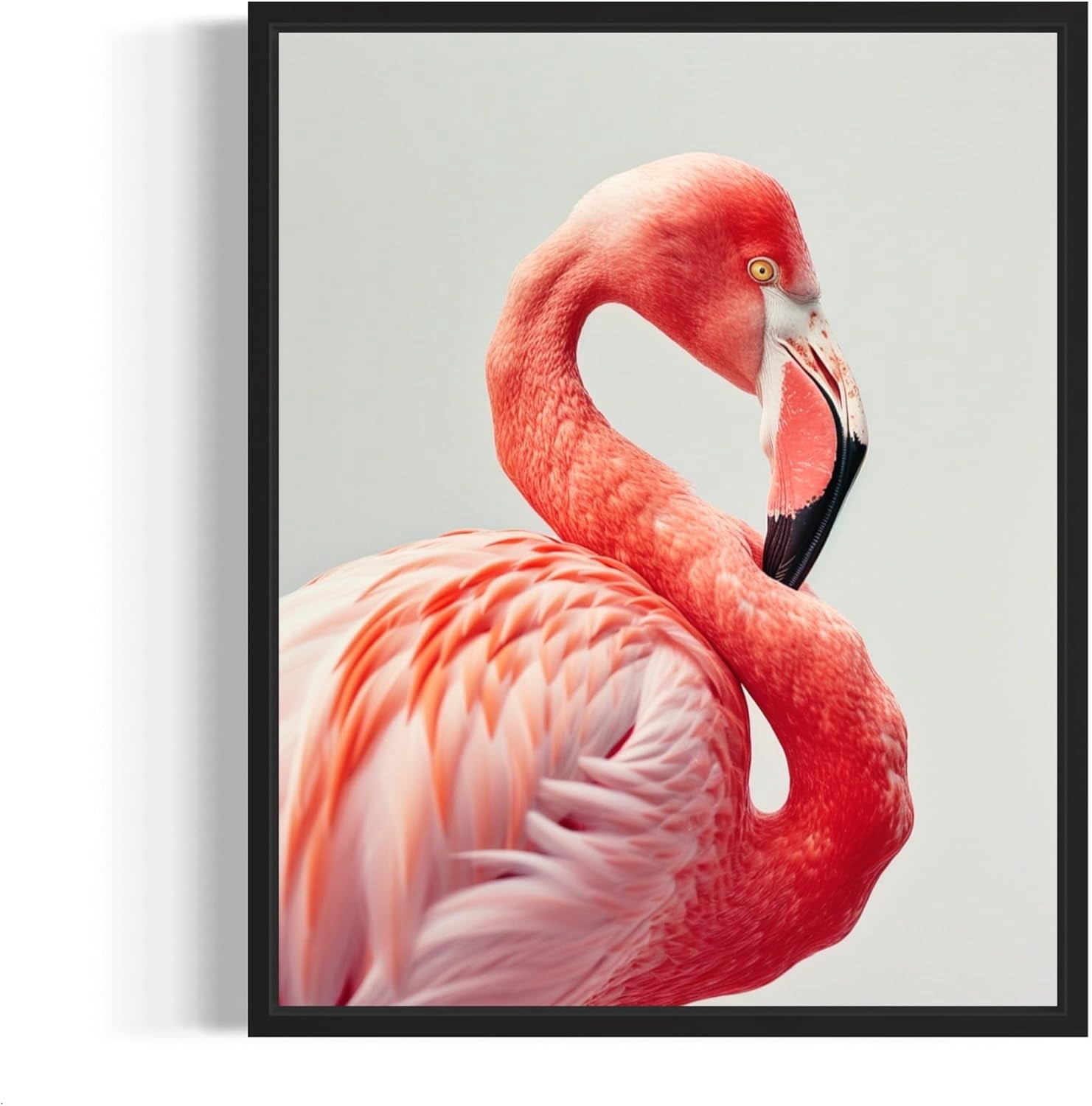 AEFER Flamingo Poster Art Print, Animal Portrait Wall Art Nature Decor ...