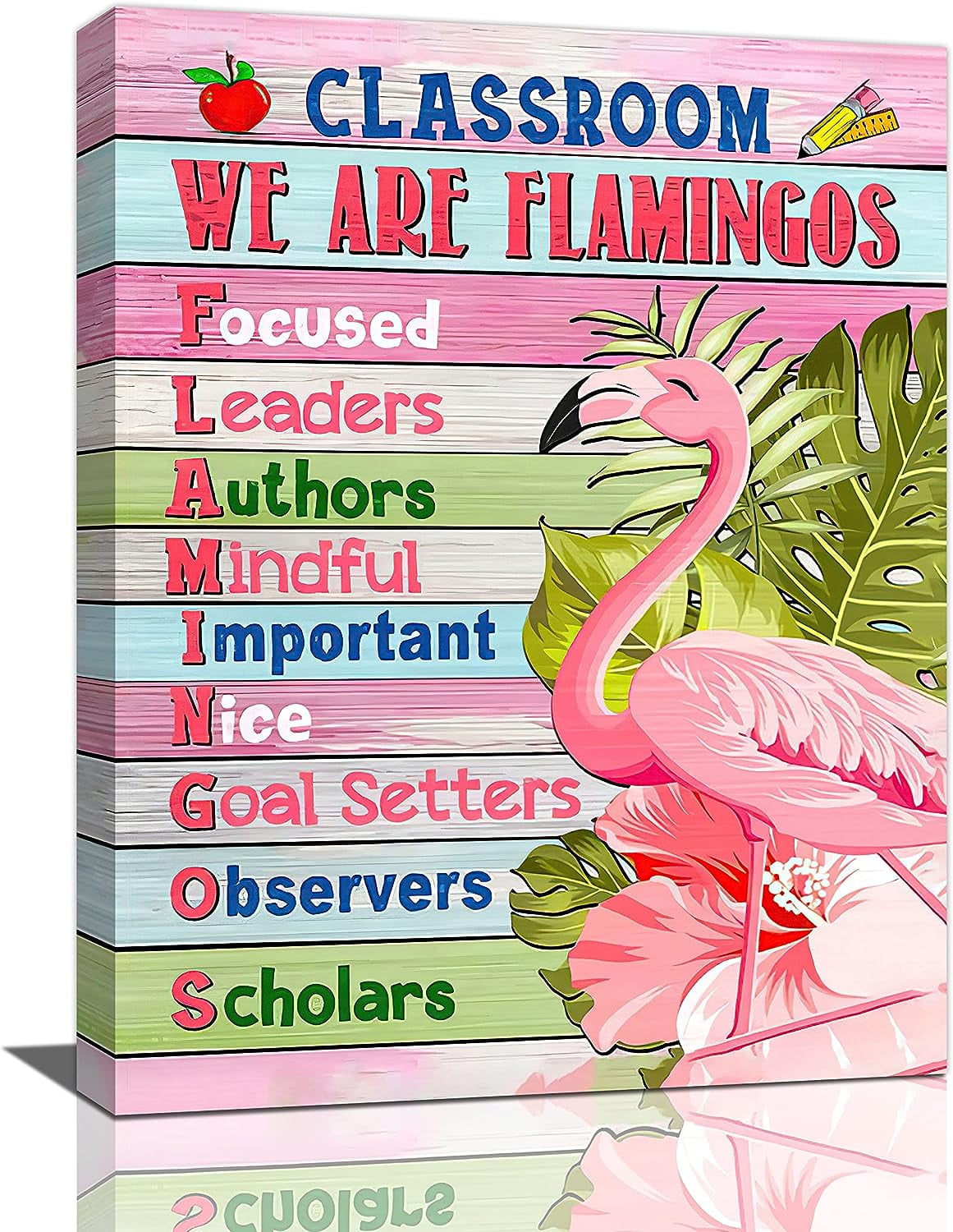 AEFER Flamingo Wall Art Summer Tropical Flamingo Pictures Canvas Prints ...
