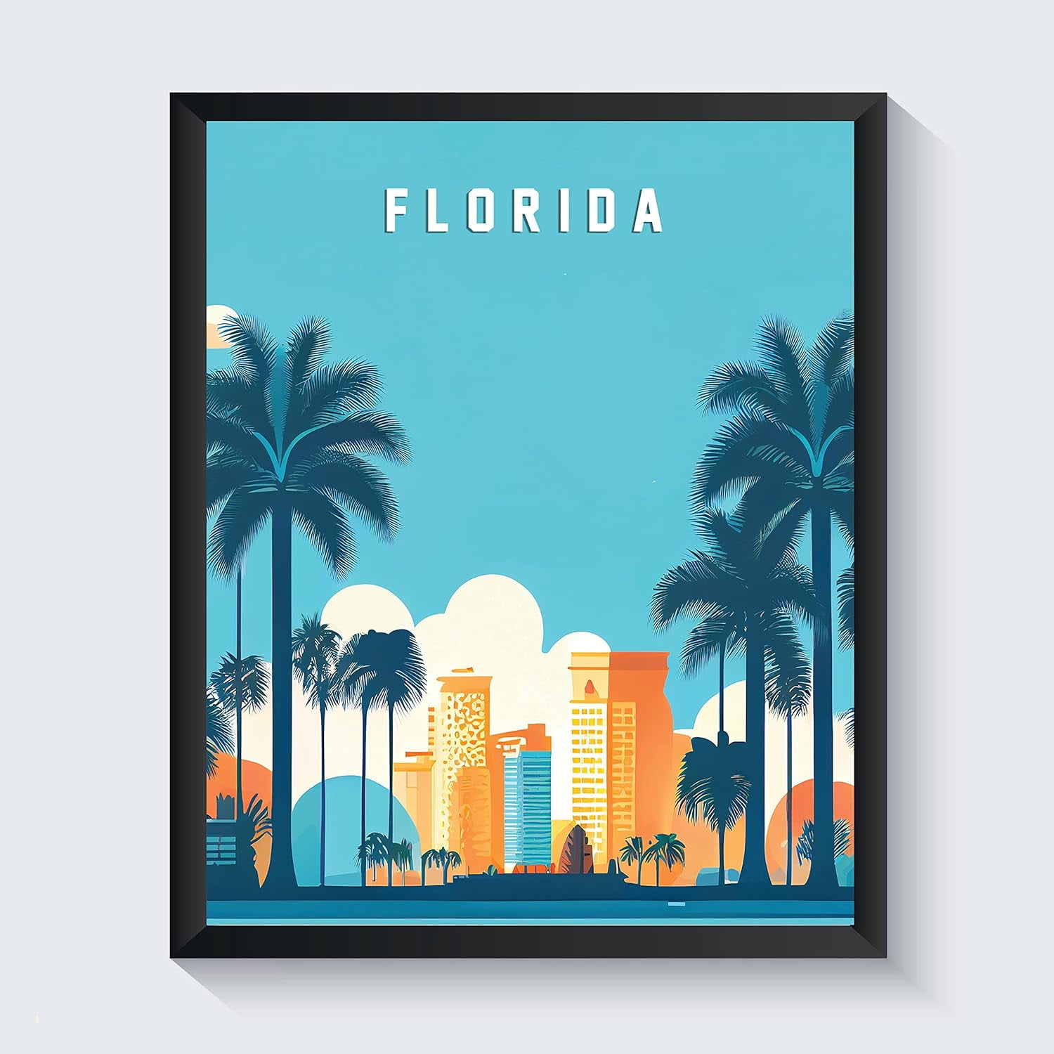 AEFER Florida State Art Print, Florida Poster Wall art Decor, Florida ...