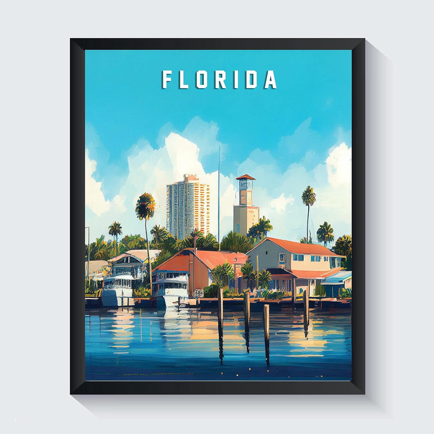 AEFER Florida State Art Print, Florida Poster Wall art Decor, Florida ...