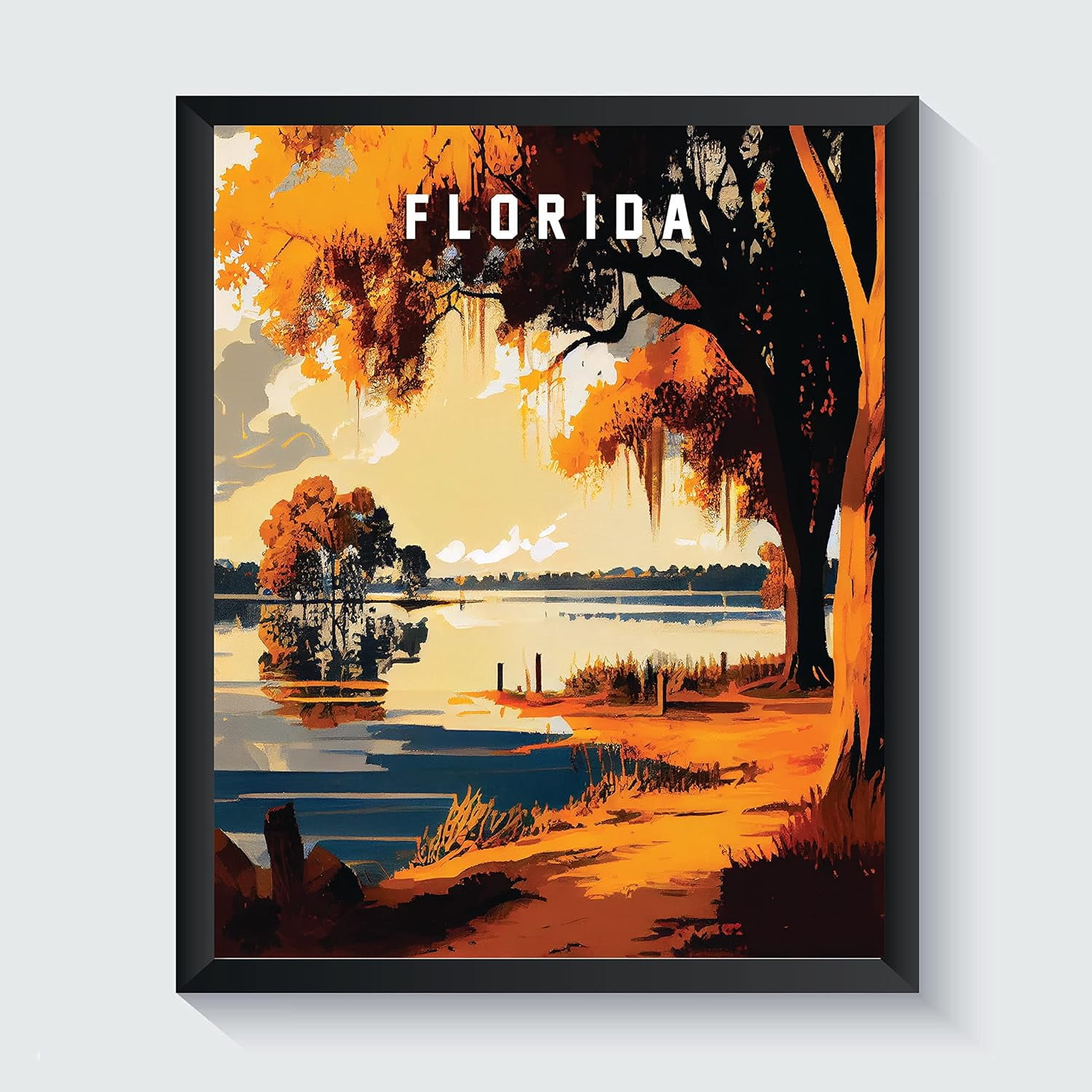 AEFER Florida State Art Print, Florida Poster Wall art Decor, Florida ...