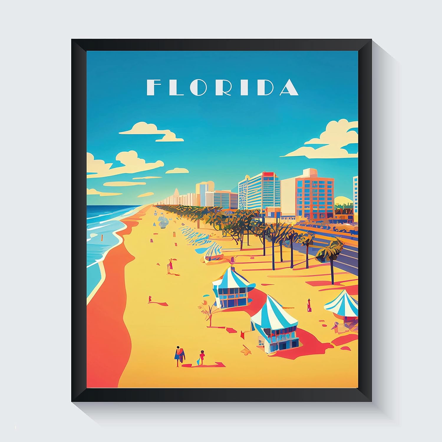 AEFER Florida State Art Print, Florida Poster Wall art Decor, Florida ...