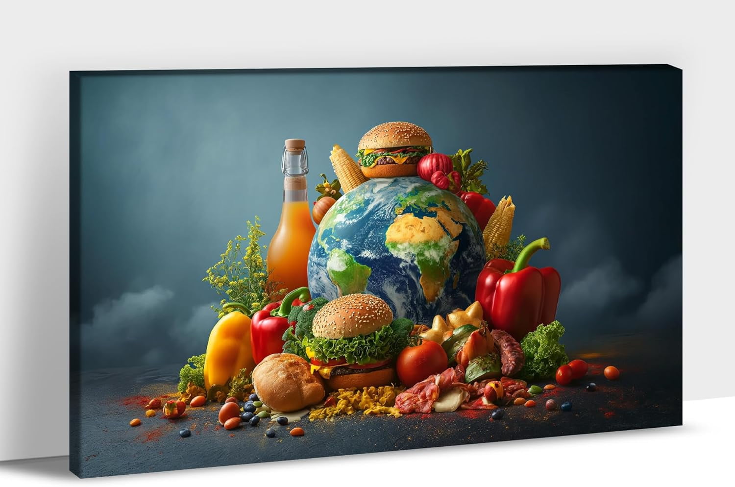 AEFER Food Kitchen Canvas Wall Art, Food Lovers Canvas Wall Decor ...