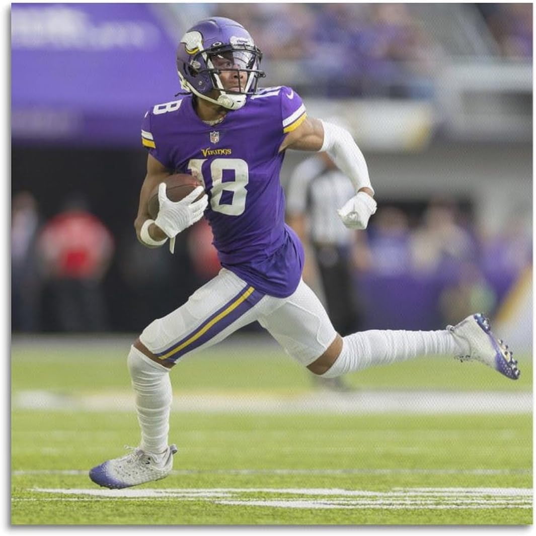 AEFER Football Player Justin Jefferson Poster Poster Wall Art Decor ...