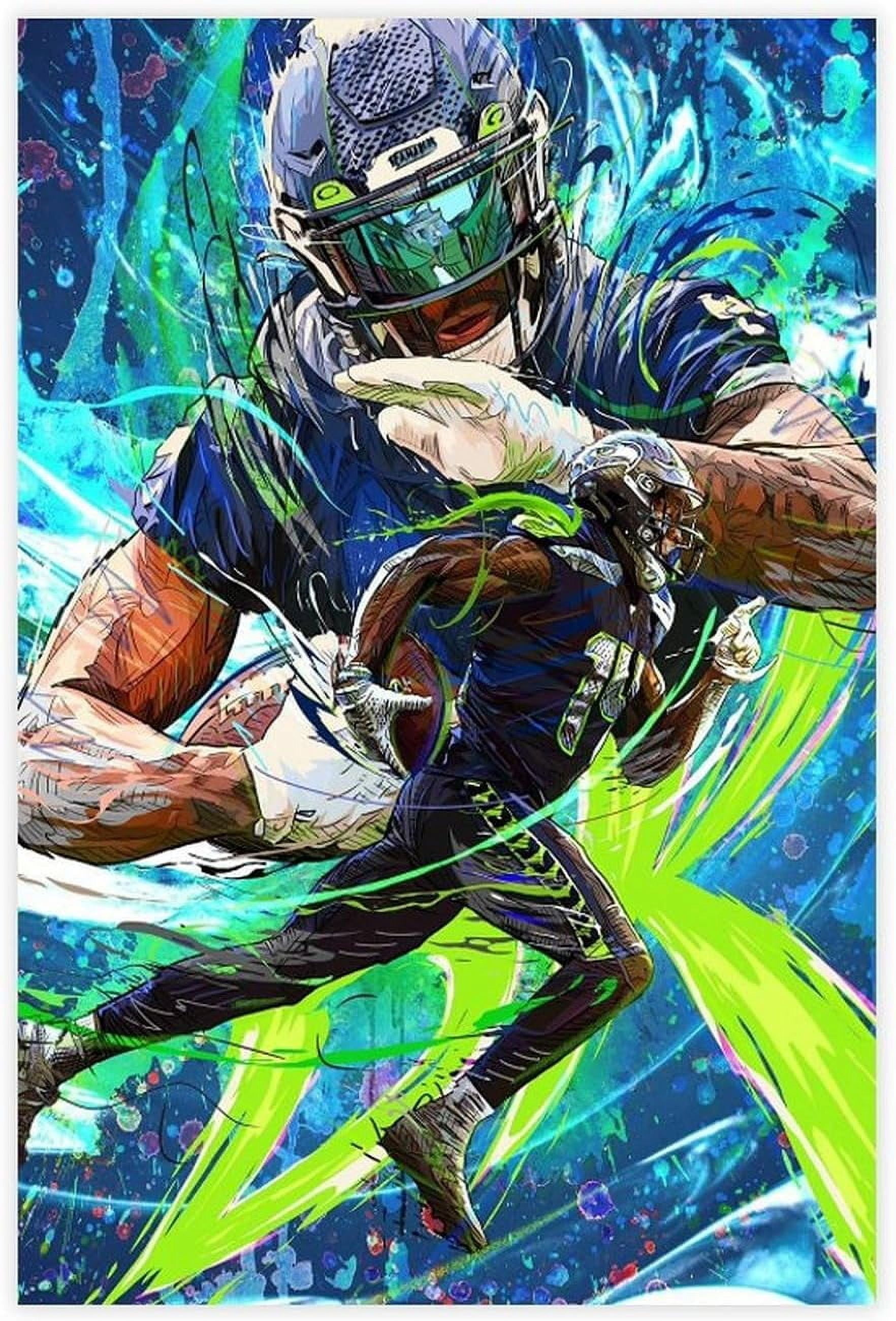 AEFER Football Superstar DK Metcalf Canvas Poster Unframe: 16x12inch ...