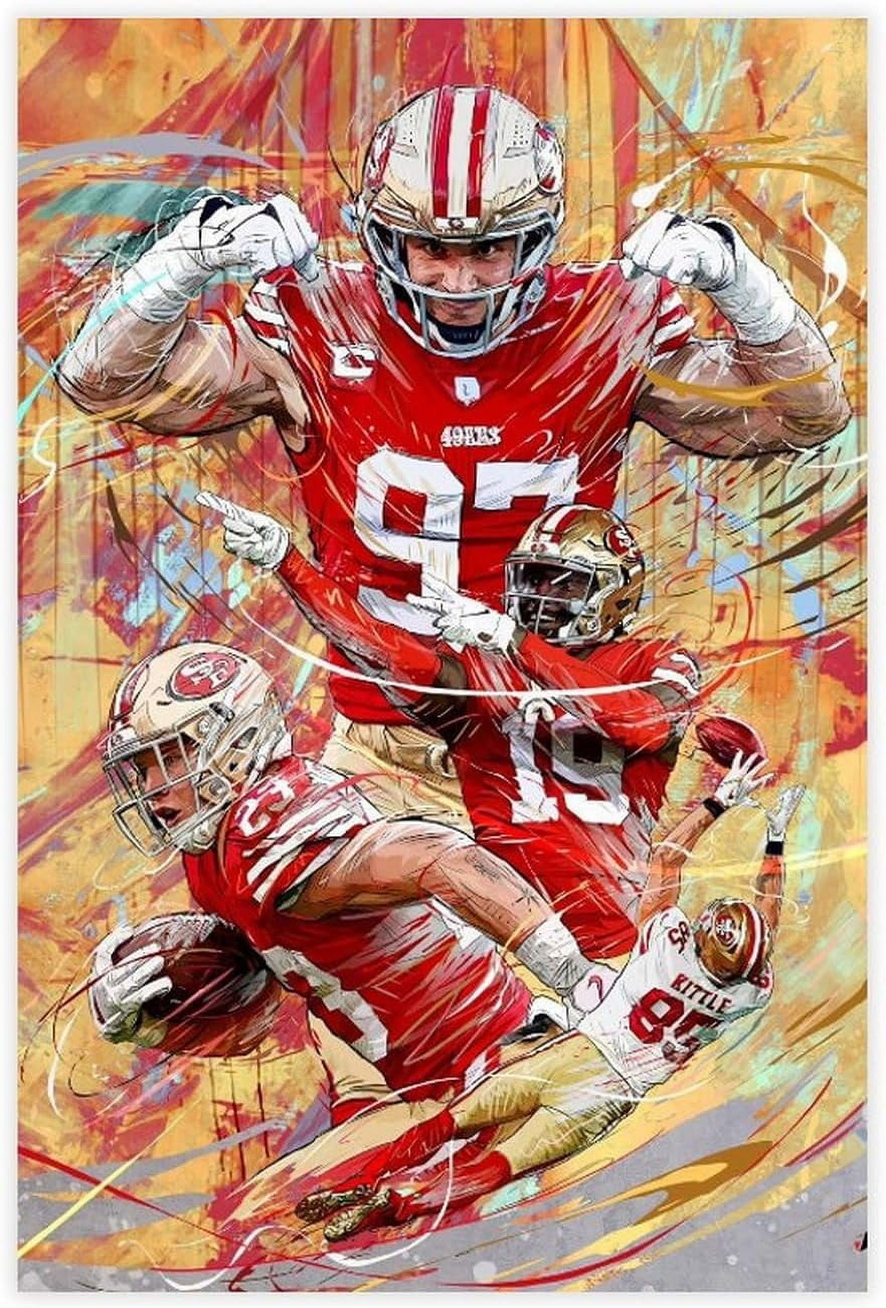 AEFER Football Superstar PGeorge Kittle Nick Bos Canvas Poster Unframe ...