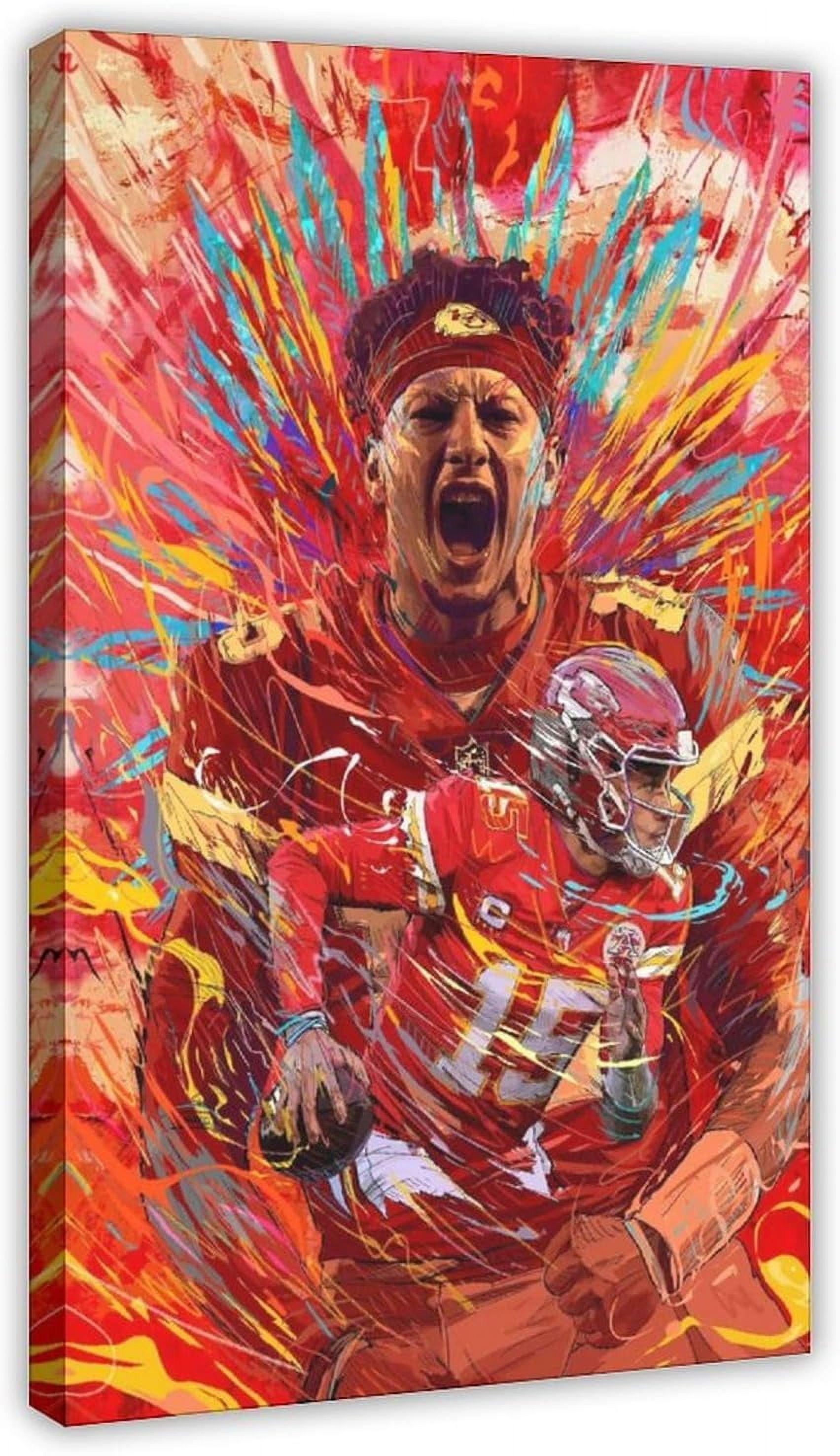 AEFER Football Superstar Patrick Mahomes Canvas Poster Unframe ...