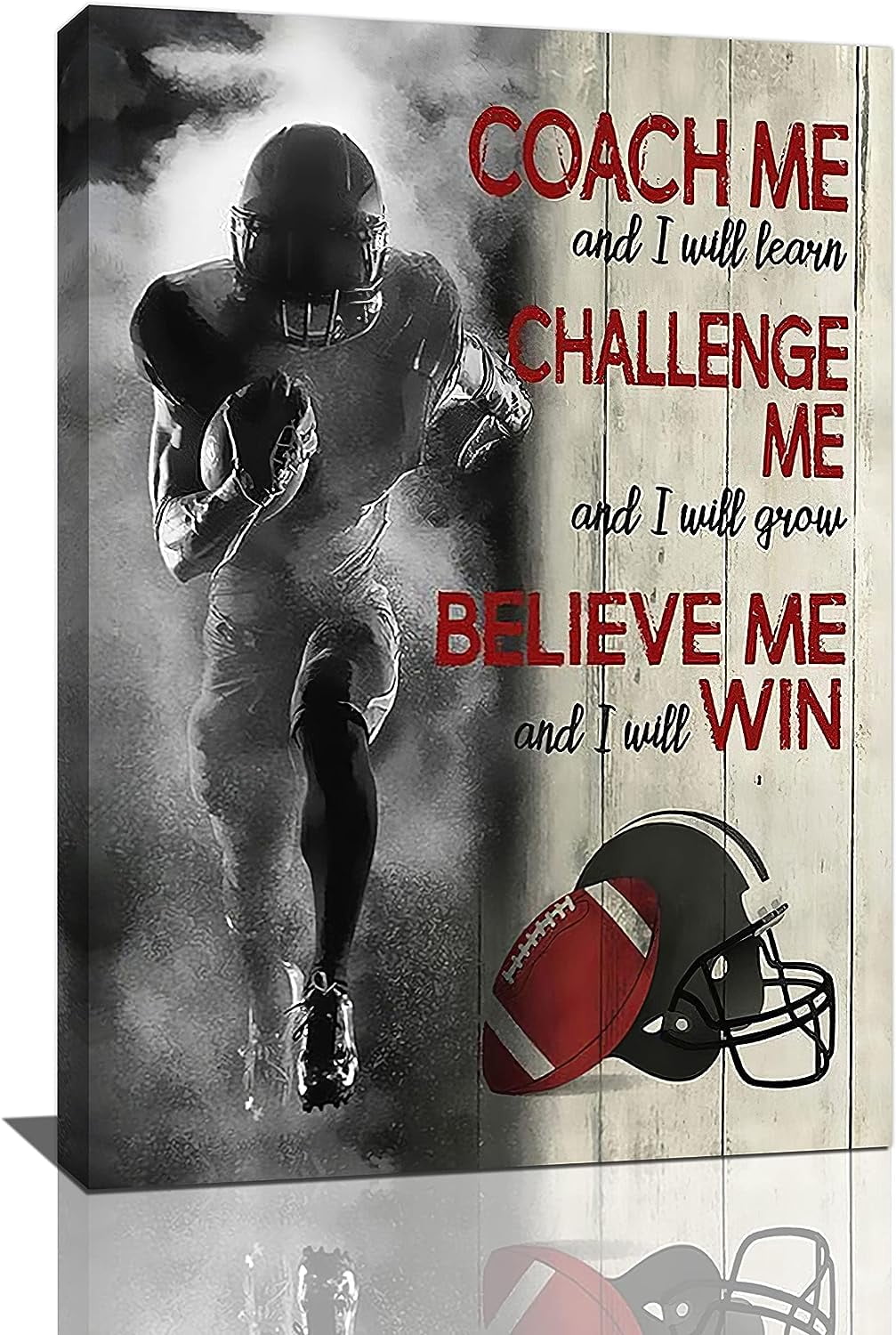 AEFER Football Wall Art Canvas Print Wall Decor Sports Inspirational ...