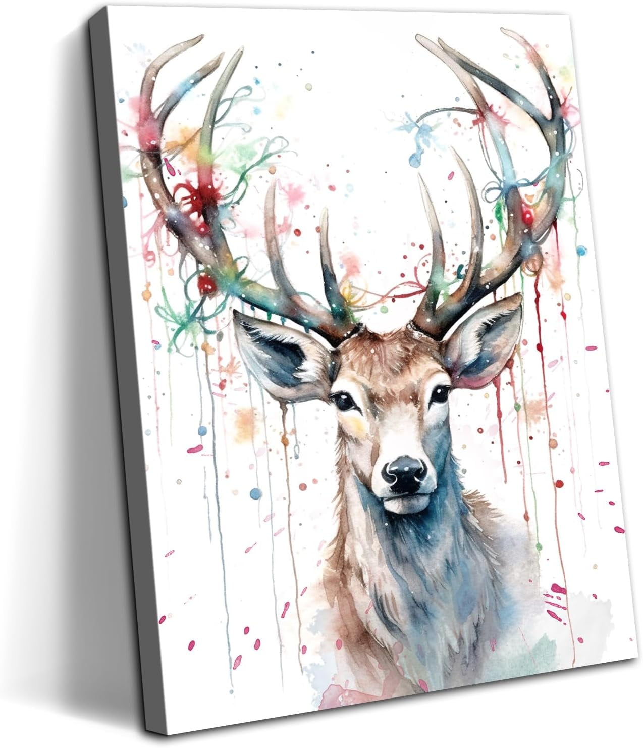AEFER Forest Elk Canvas Wall Art Modern Country Wall Decor Watercolor ...