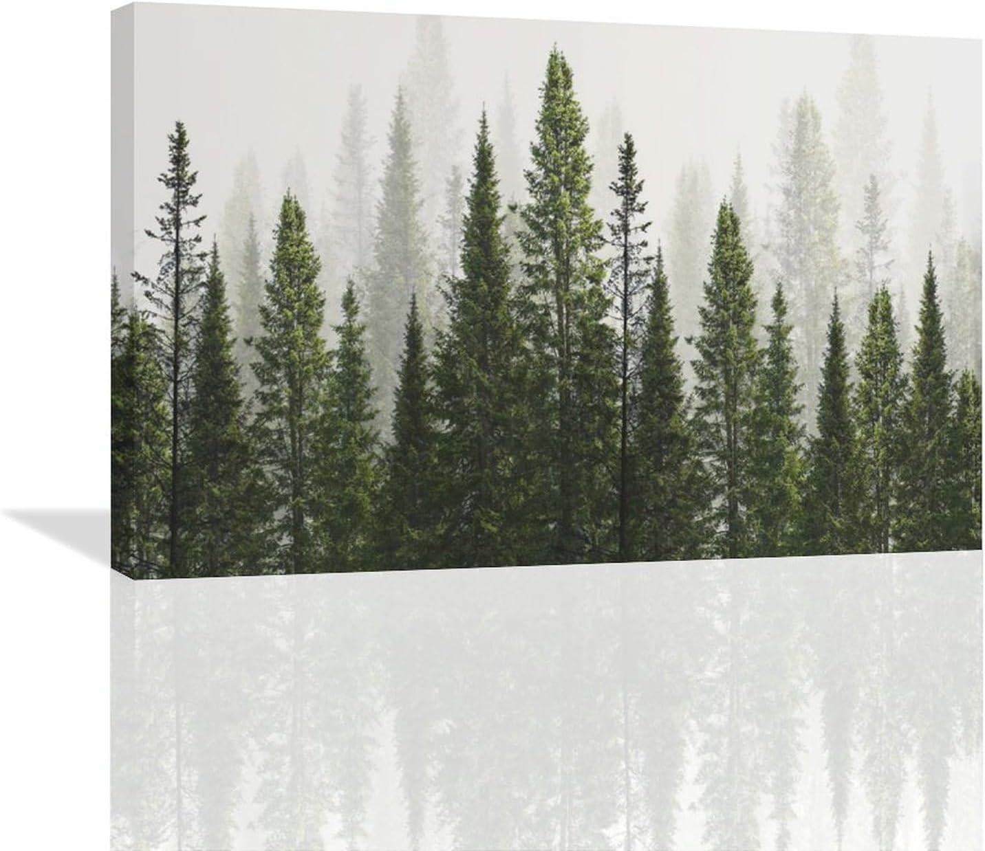 AEFER Forest Landscape Canvas Wall Art Tree Nature Misty Pictures Wall ...