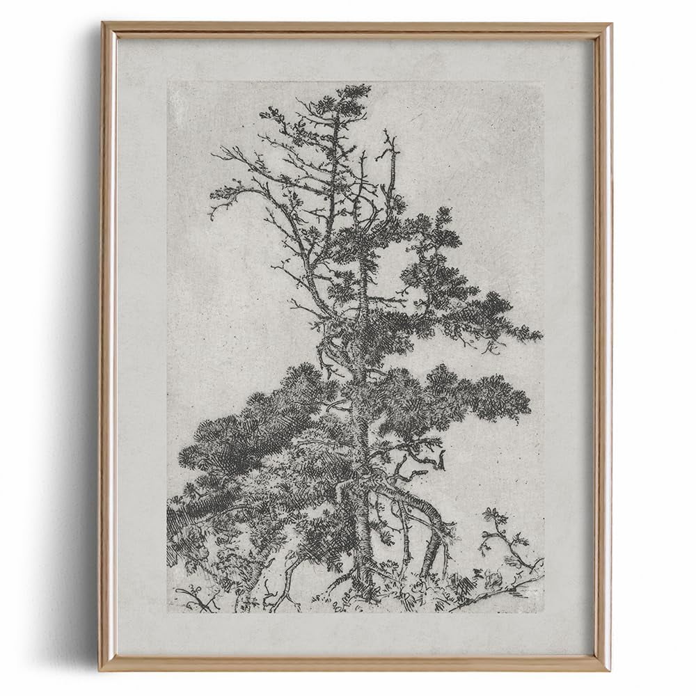 AEFER Forest Landscape Mountain Drawing Print Poster - Nature Trees ...