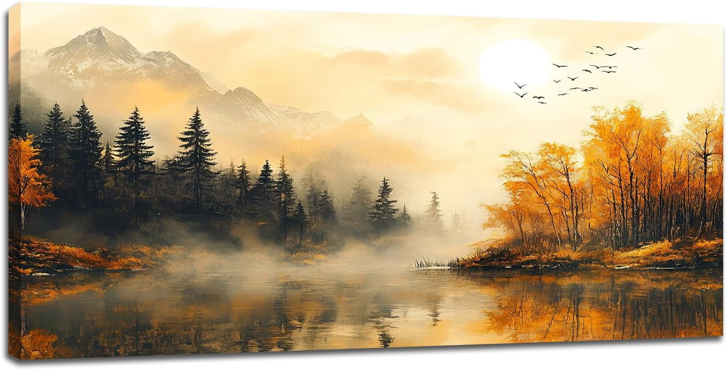 AEFER Forest Wall Art Landscape Natural Decor Oversize Scenery Picture ...