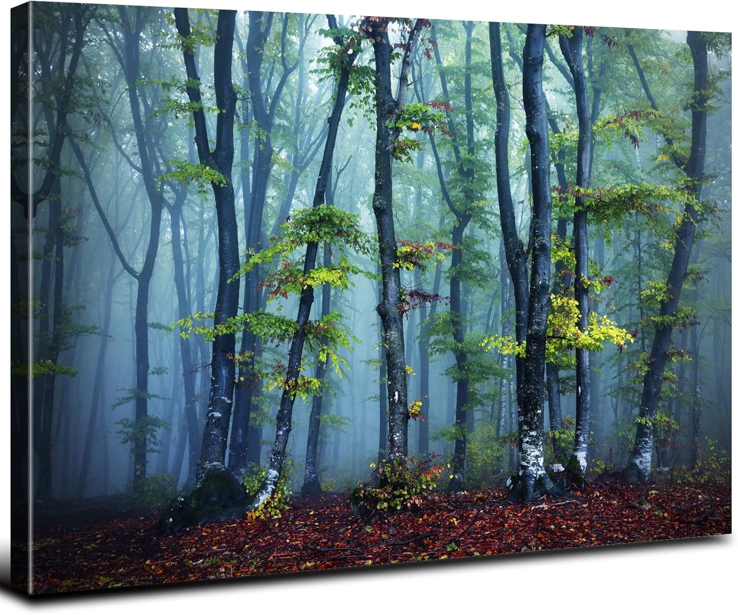 AEFER Forest Wall Art Nature Landscape Pictures for Living Room, Modern Green Forest Scenery ...