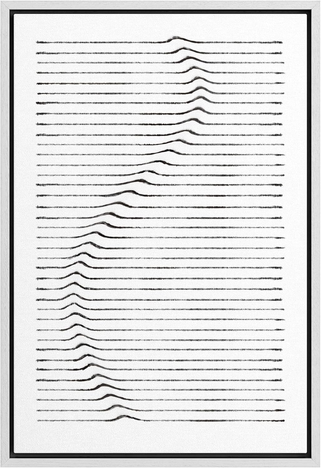AEFER Framed Canvas Print Wall Art 3D Snake Wave Line Black White ...