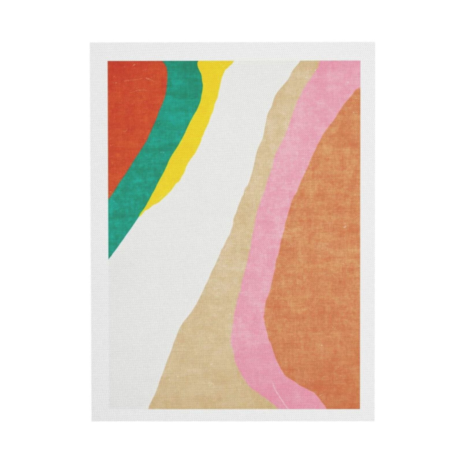 AEFER Framed Canvas Print Wall Art Colorful Rainbow Rings Geometric ...
