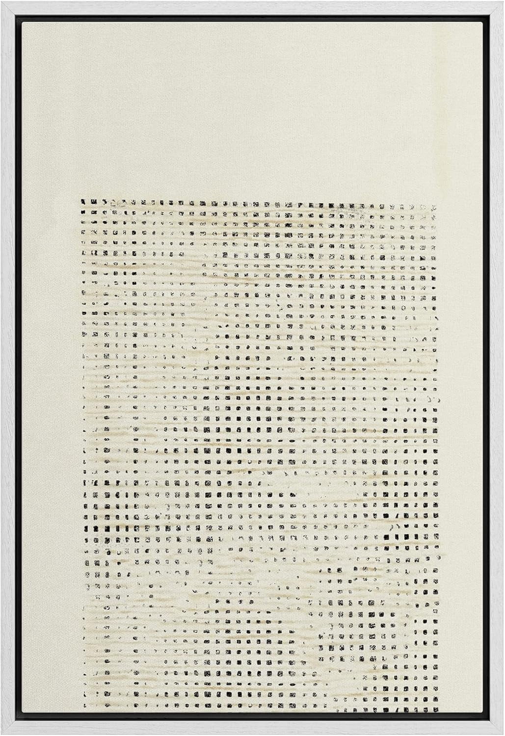 AEFER Framed Canvas Print Wall Art Distressed Tan Grunge Geometric ...