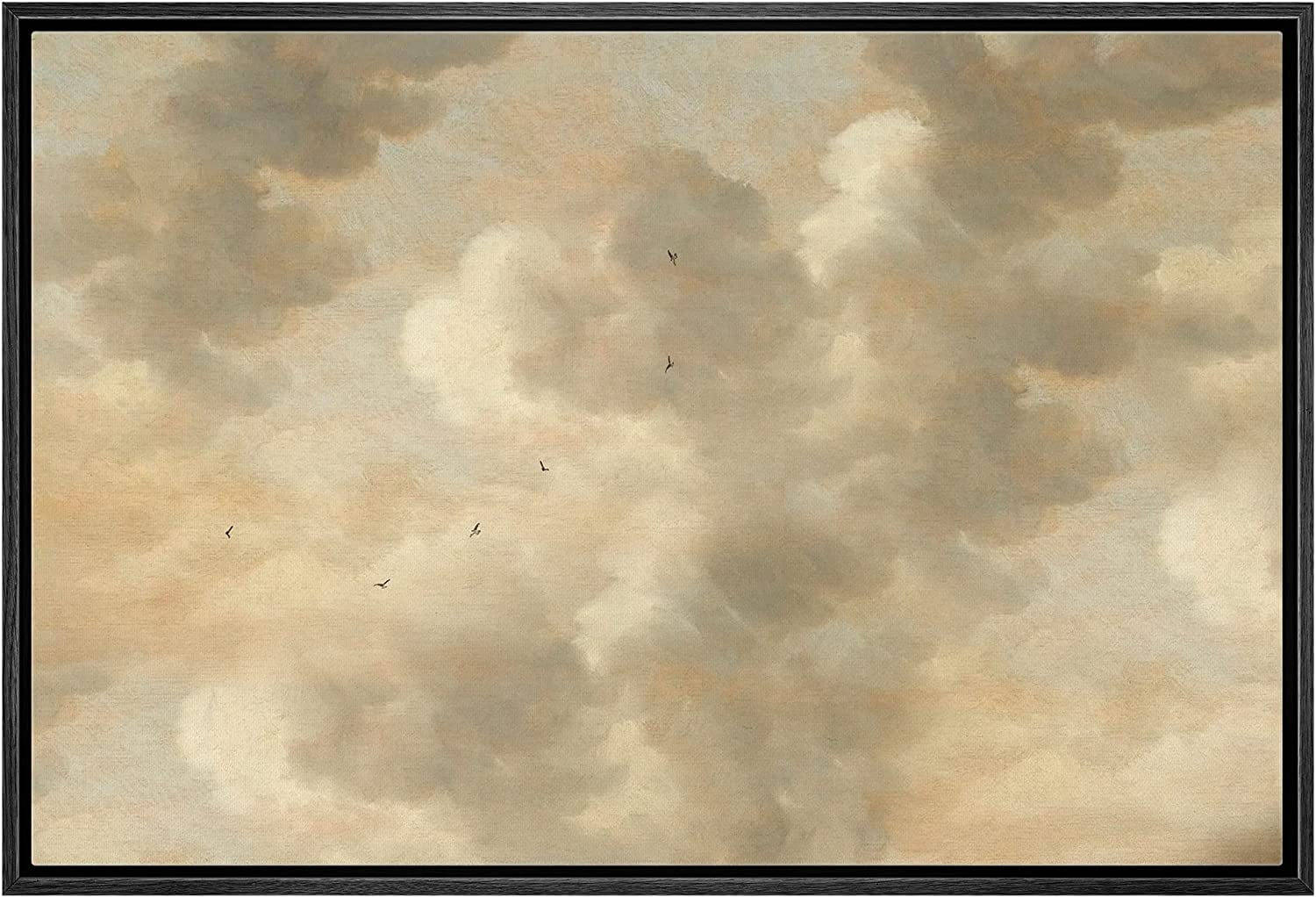 AEFER Framed Canvas Print Wall Art Dusk Gray White Country Skyline ...