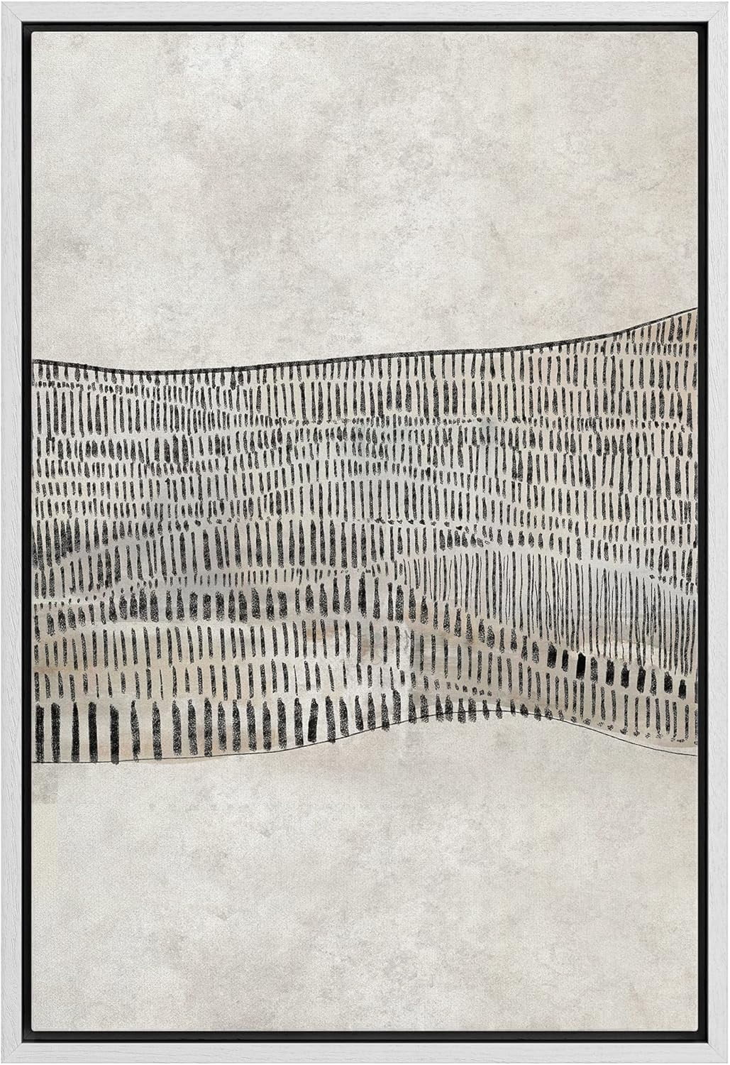 AEFER Framed Canvas Print Wall Art Grunge Pastel Black Tan Geometric ...