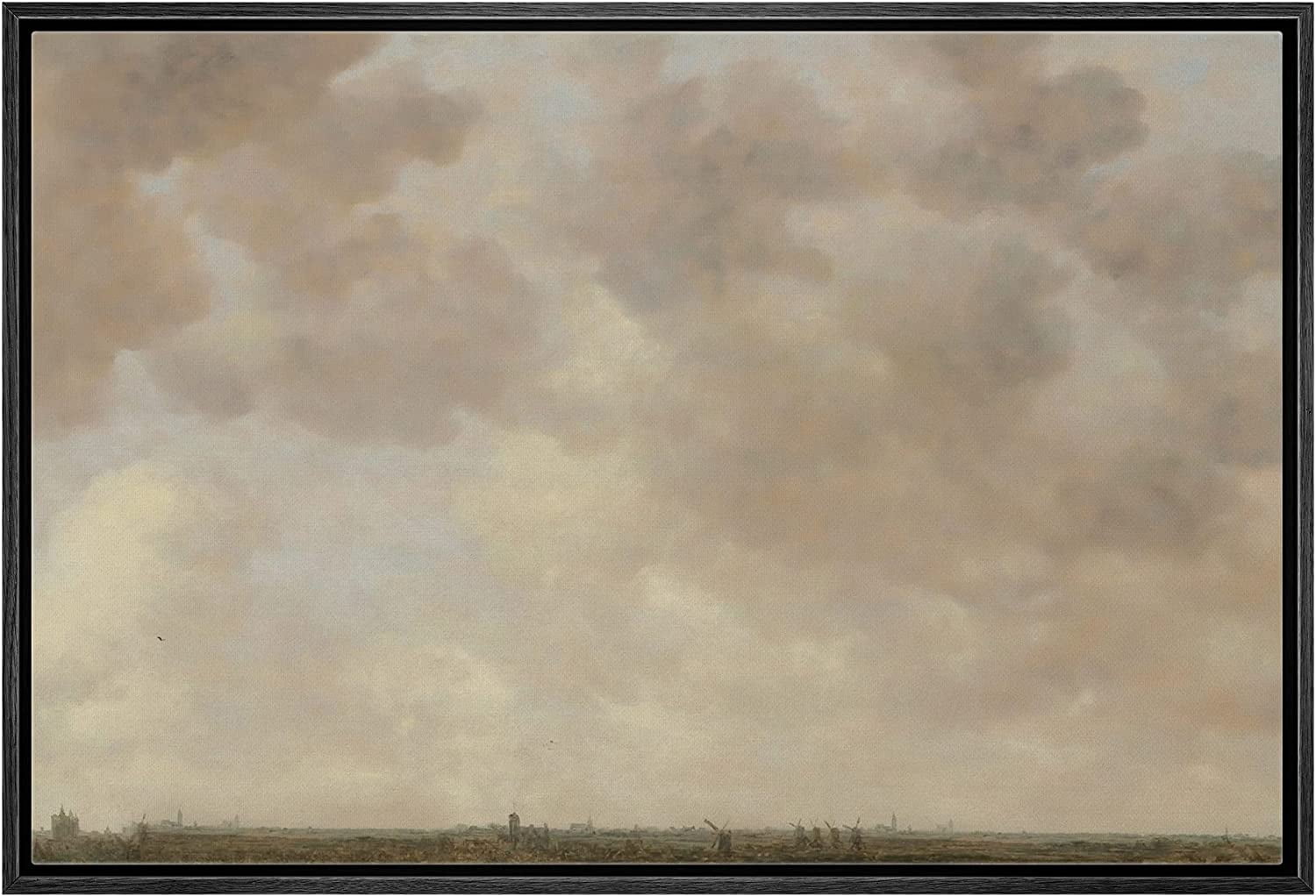 AEFER Framed Canvas Print Wall Art Pastel Gray Cloud Country Skyline ...