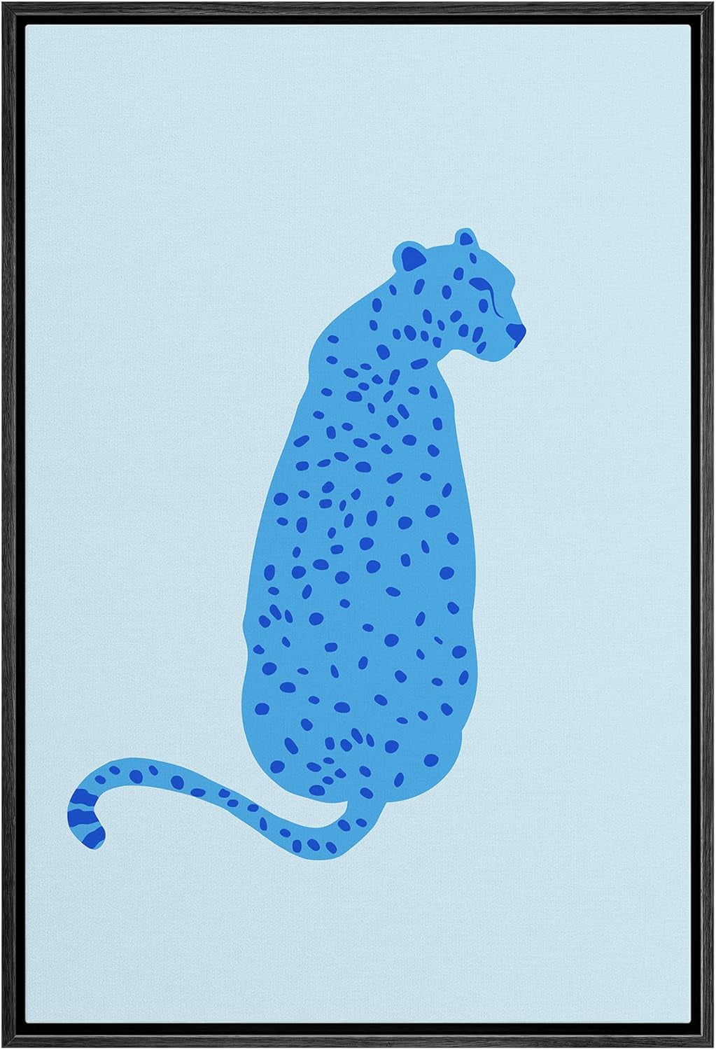 AEFER Framed Canvas Print Wall Art Preppy Room Decor Pastel Blue ...