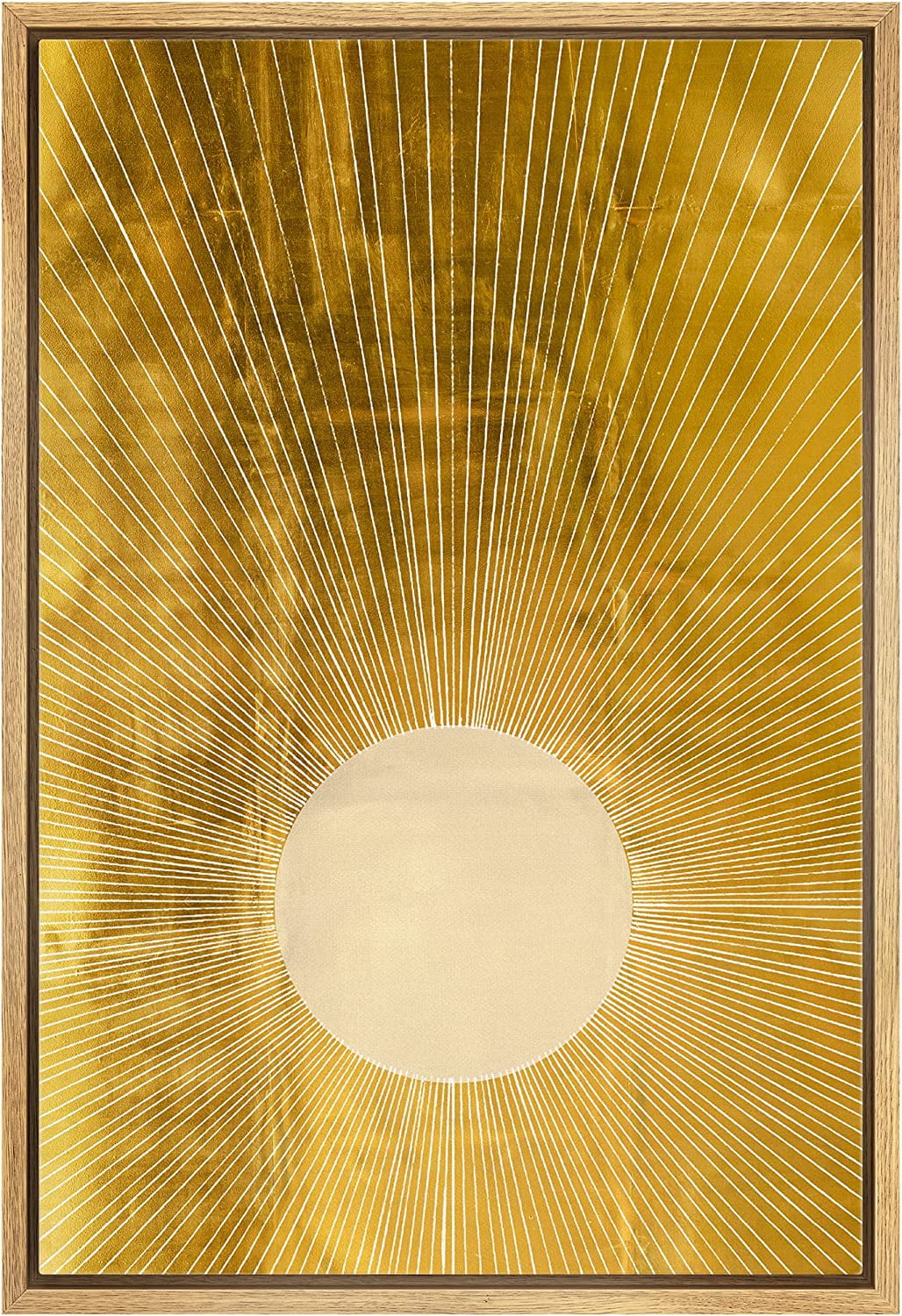 AEFER Framed Canvas Print Wall Art Rays of Light from Yellow Sun ...