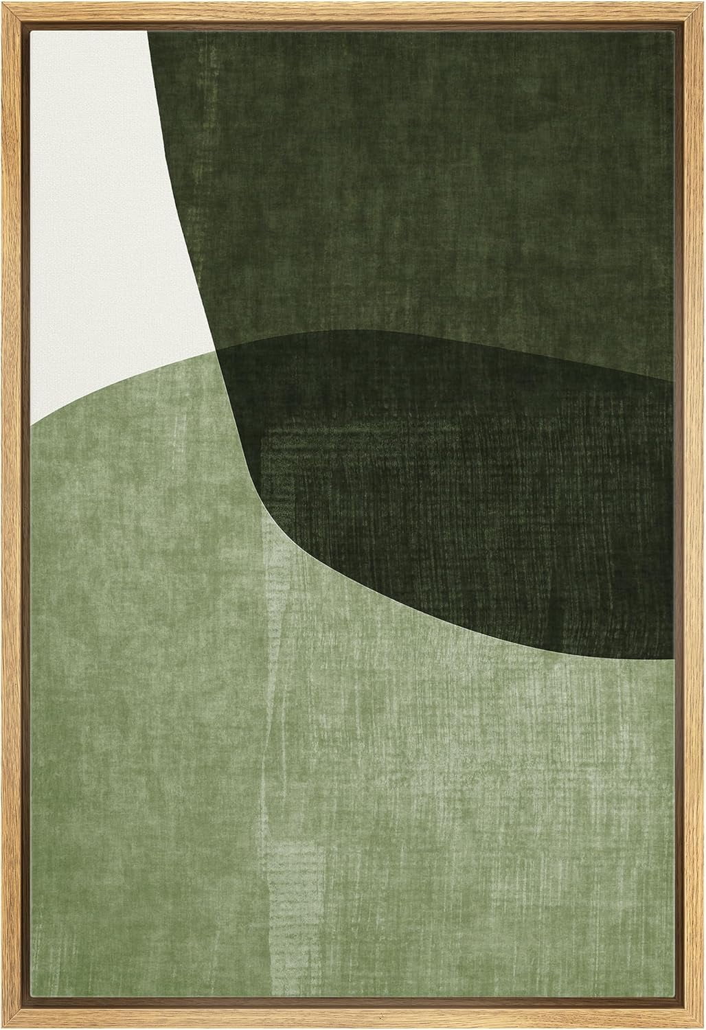 AEFER Framed Canvas Print Wall Art Sage Green Mid-Century Modern Color ...