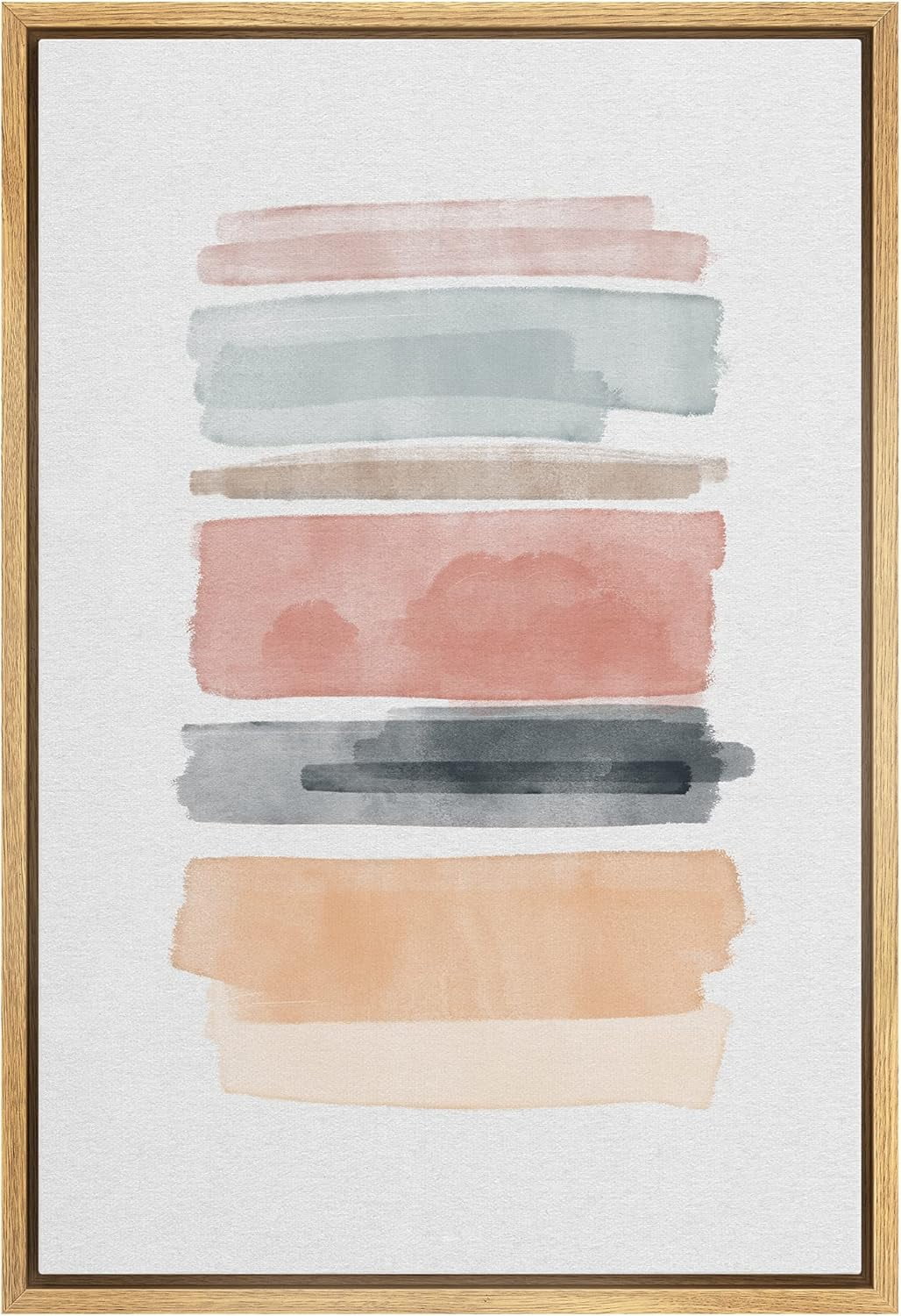 AEFER Framed Canvas Print Wall Art Watercolor Coral, Blue & Orange ...