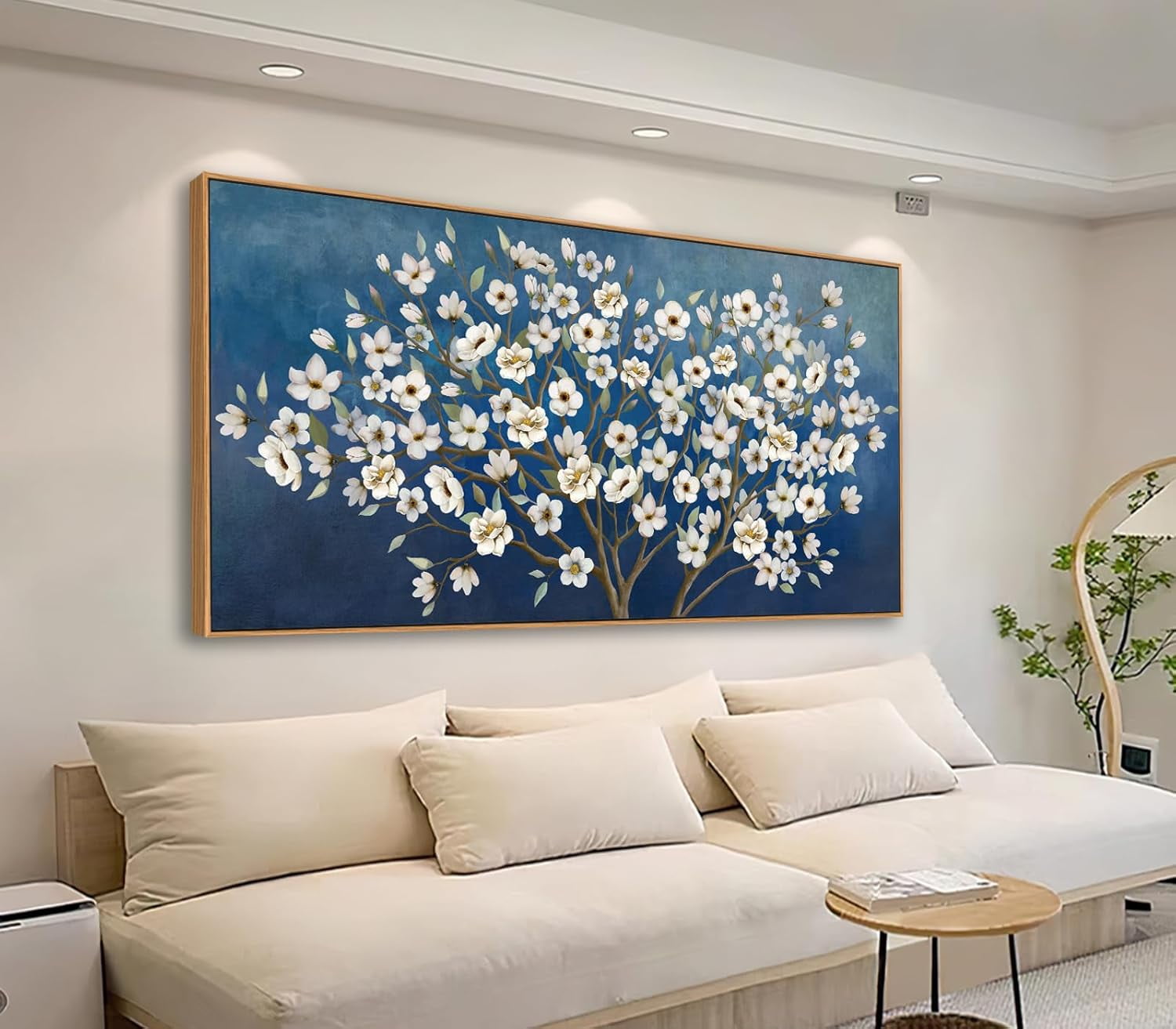 AEFER Framed Flowers Wall Art - Blooming Flower Tree Canvas Pictures ...